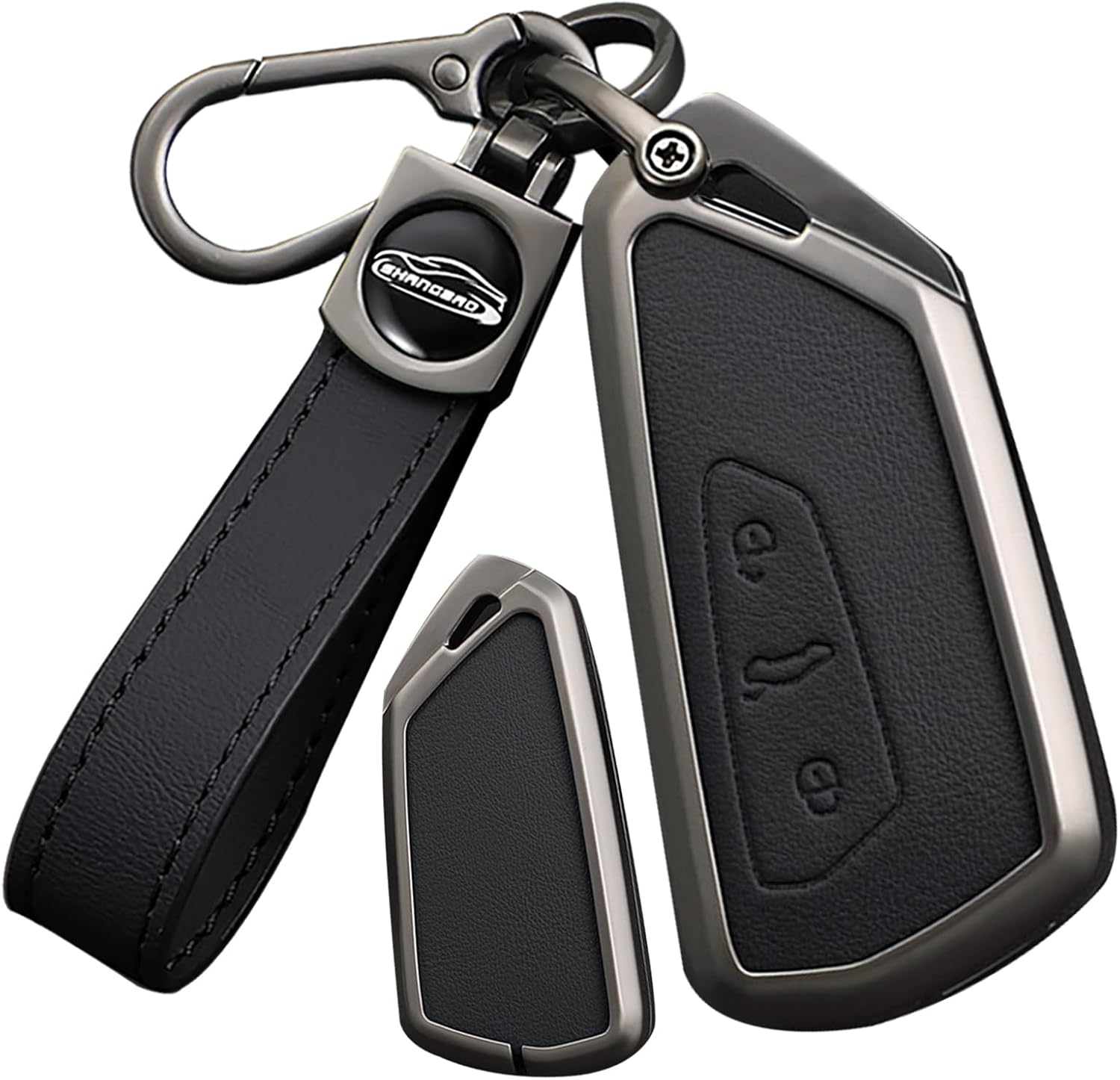 SANRILY Metal & Leather Fit for Volkswagen Key Fob Cover Case ...