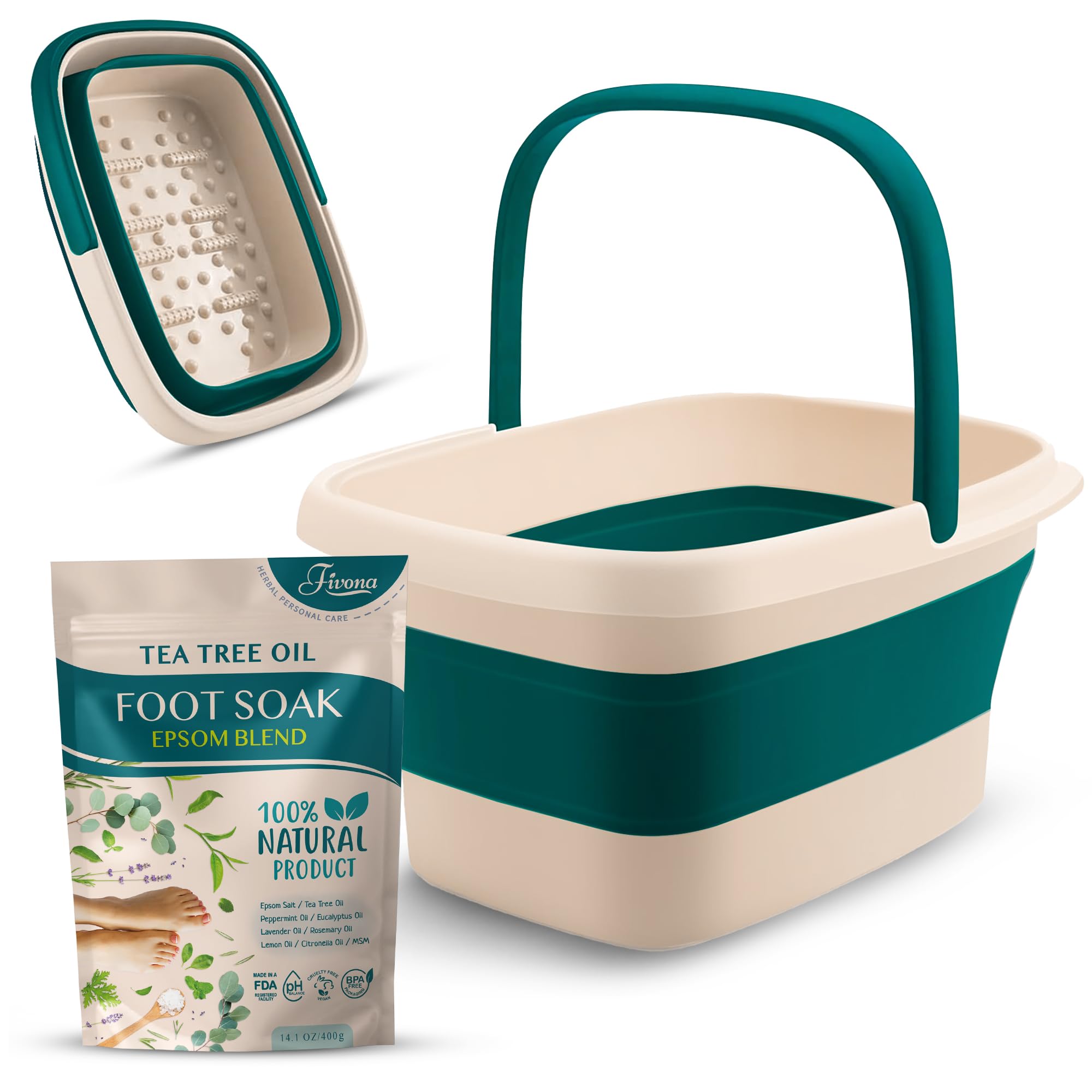 Amazon.com: Fivona Foot Care Kit 2 in 1 - Foot Soak Blend with Epsom ...
