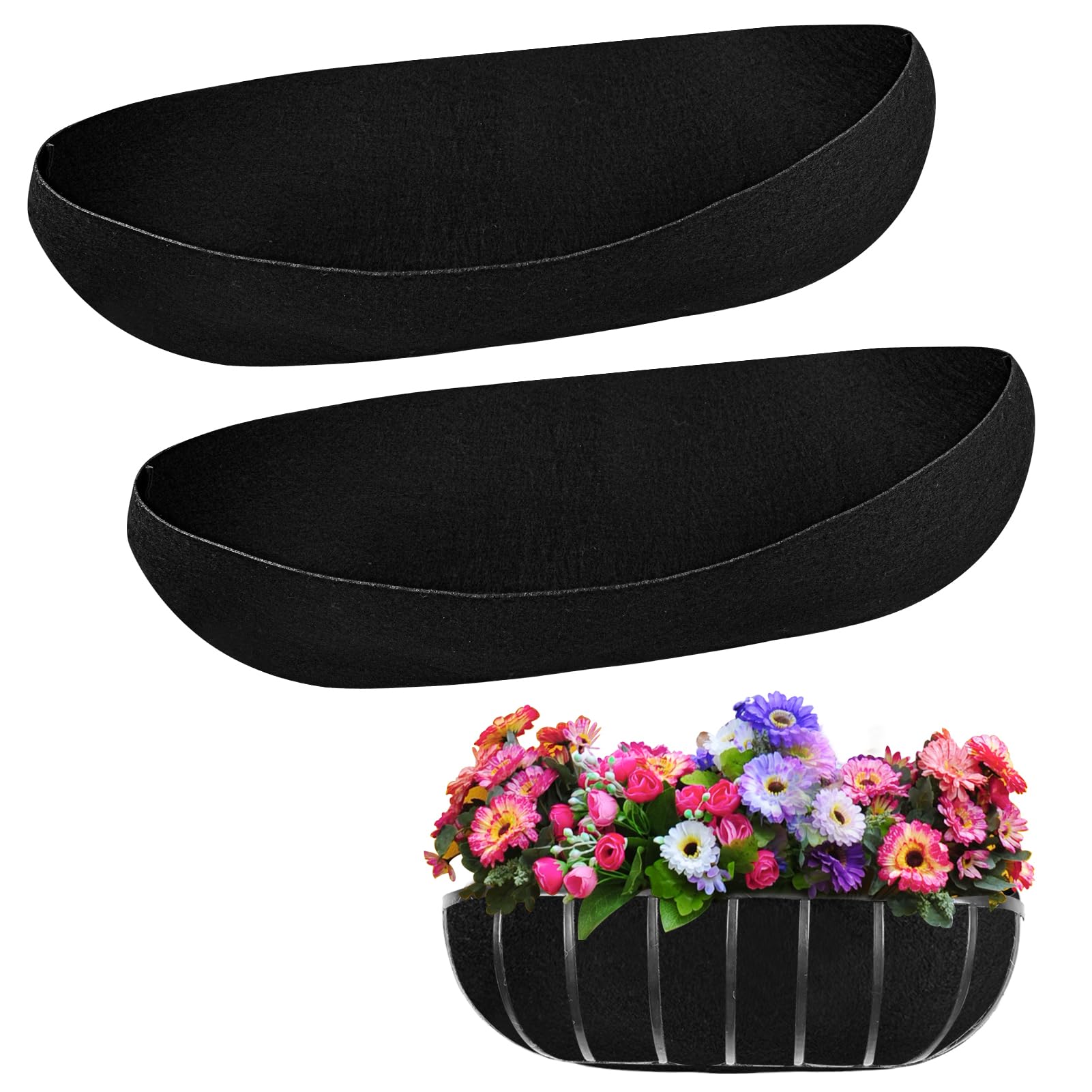 Amazon.com: 2PCS 30 Inch Window Box Liner Fabric Planter Basket Liner ...