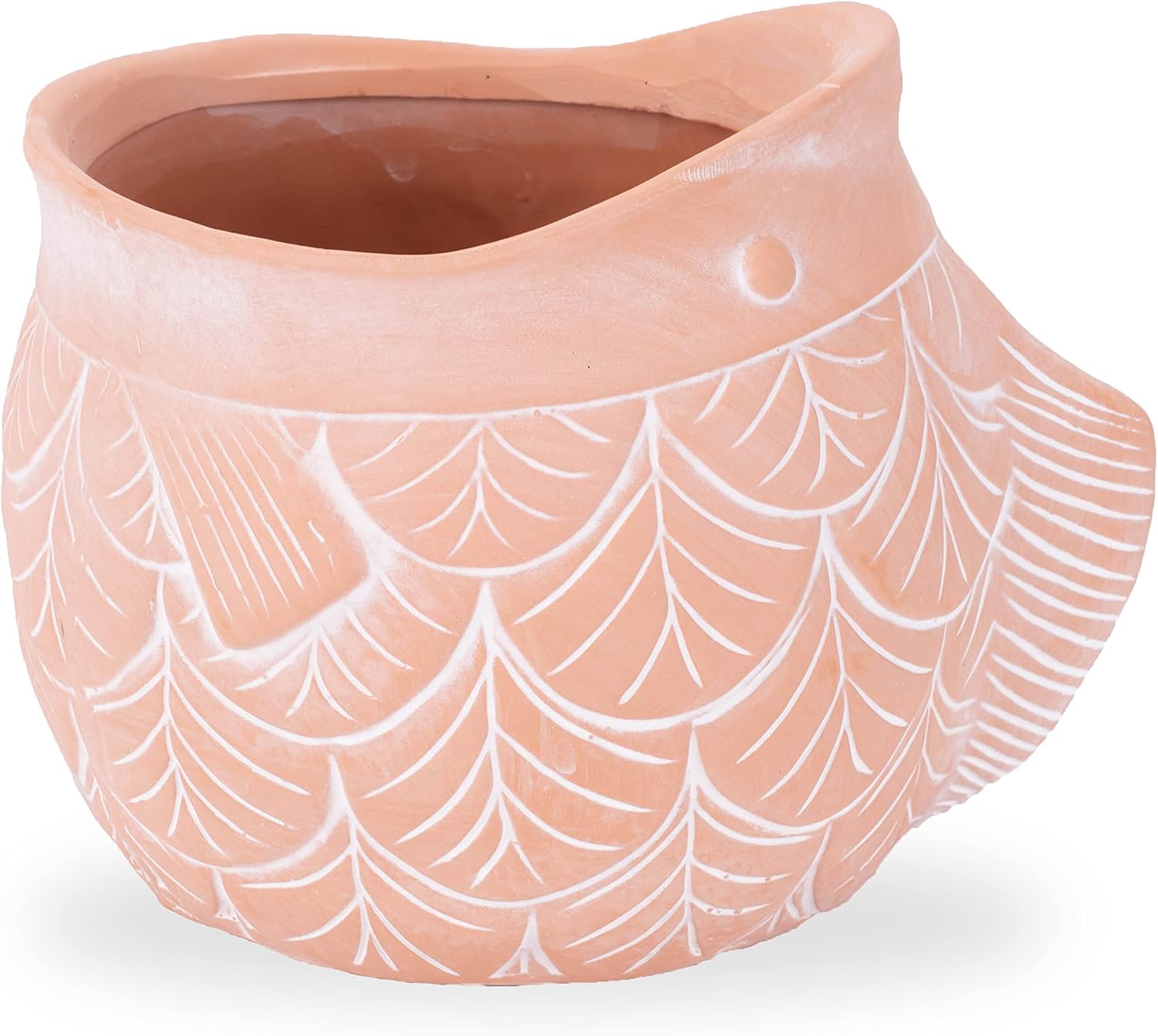 Amazon.com : Napco Large Scale Etched Fish 4.5 Inch Natural and White ...