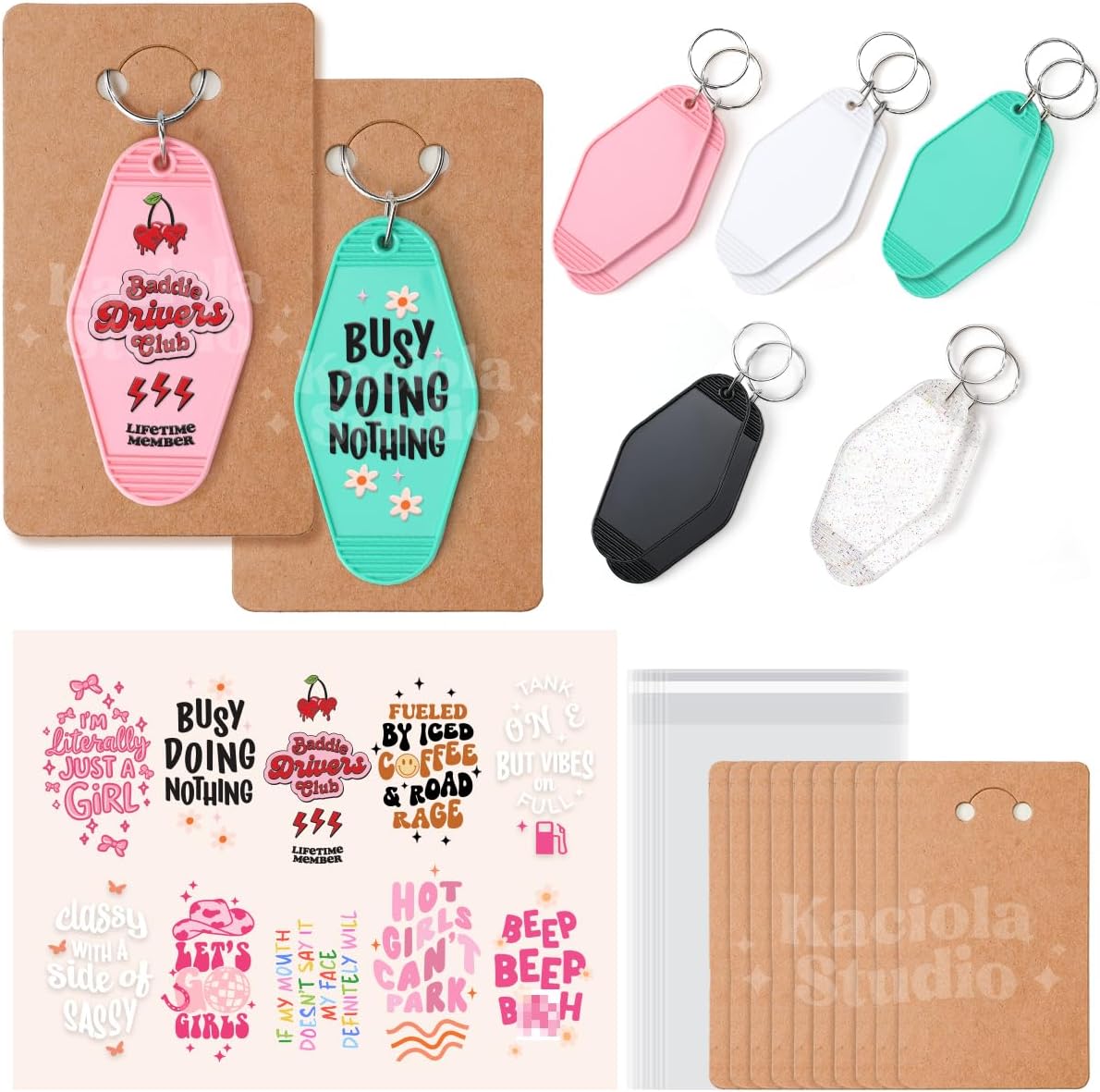 Amazon.com: Kaciola UV DTF Wraps Stickers for Motel Keychain, 10PCS ...