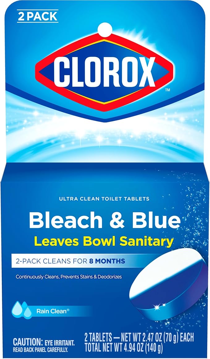 Amazon.com: CLOROX Ultra Clean Toilet Tablets Bleach & Blue, Rain Clean ...