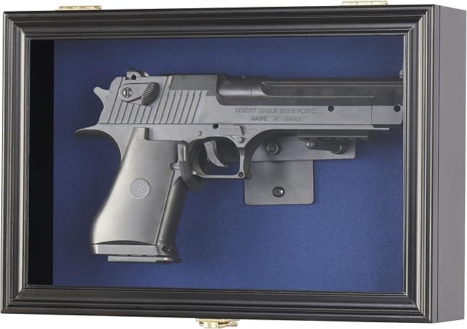 Amazon.com: Single Handgun Pistol Revolver Gun Display Case Wall Mount ...