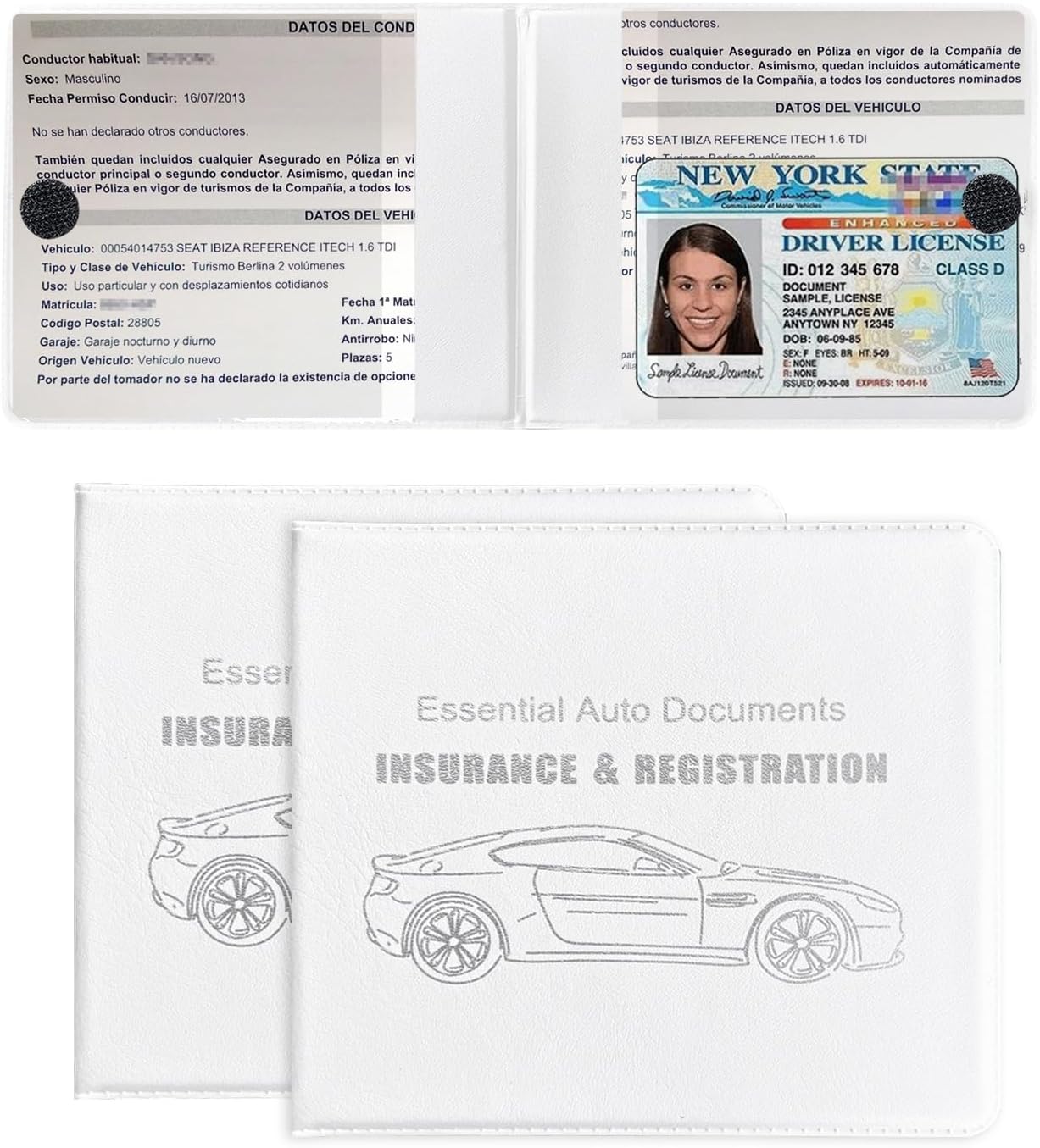 Amazon.com: Kewucn Car Registration and Insurance Holder, 2 Pack ...