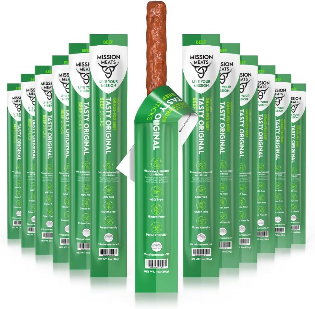 Mission Meats Grass-Fed Beef Sticks for Paleo Keto Diets