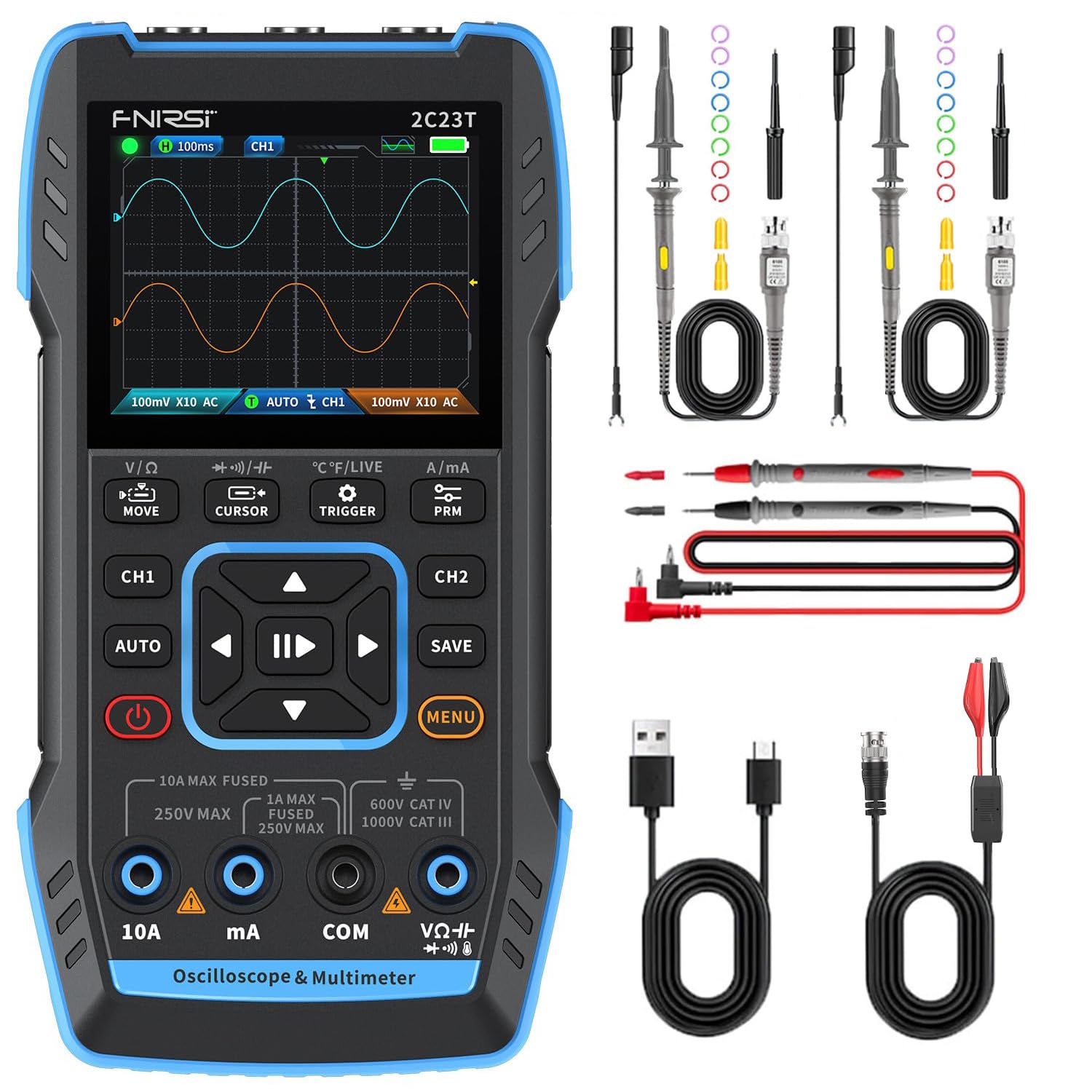 Echouswin 2C23T 3 in 1 Handheld Oscilloscope Multimeter DDS Generator ...