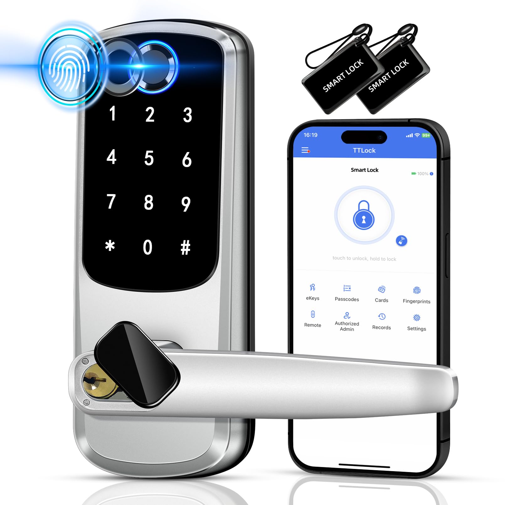 VOLIBeL Smart Door Handle Lock, Upgraded Keypad Door Lock with Handle ...