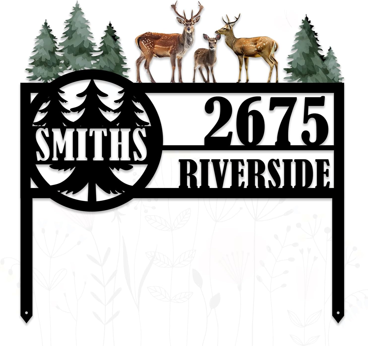 Amazon.com: Deer Metal Signs Customized, Garden Address Sign with ...