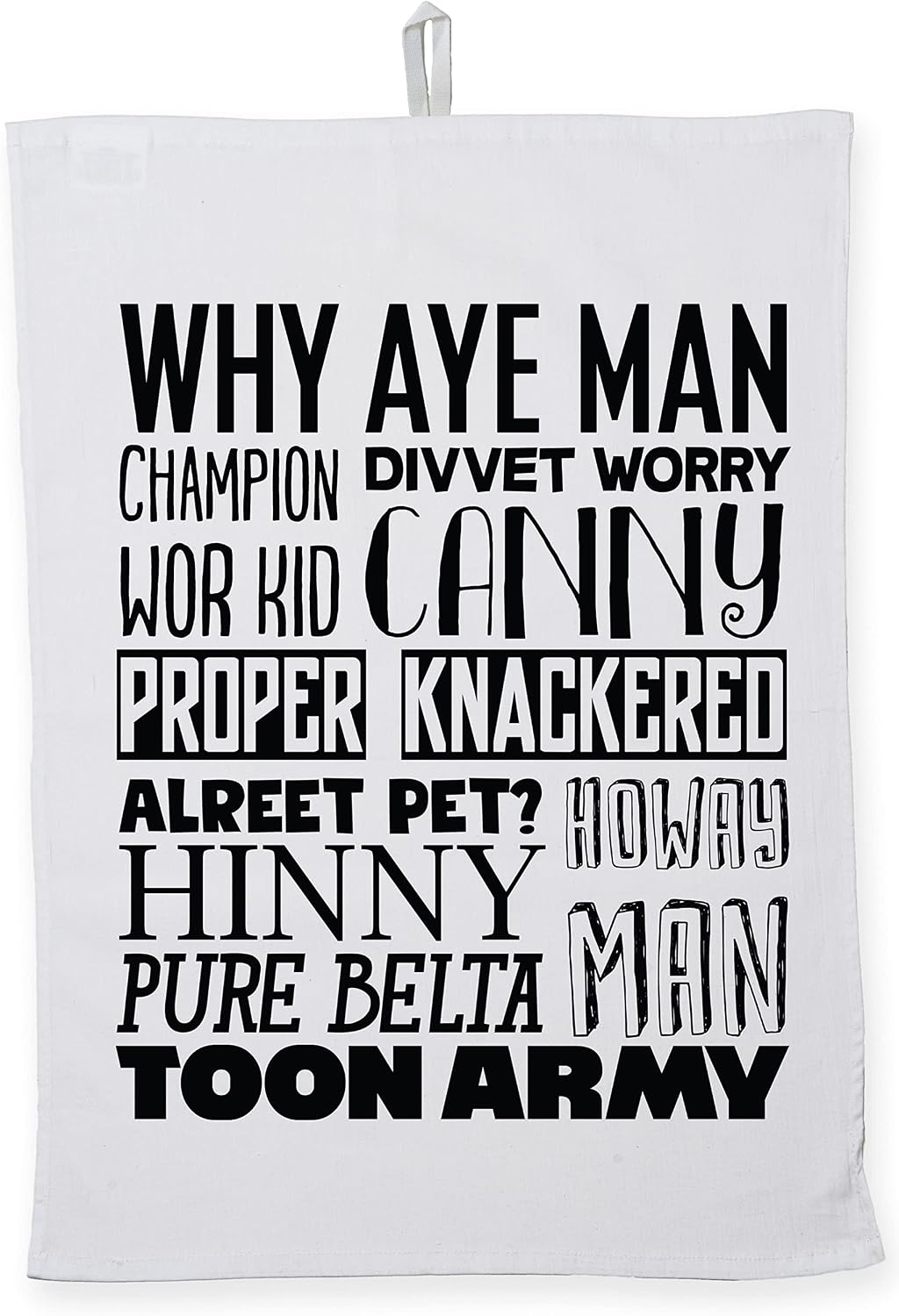Hippowarehouse Geordie sayings Tea Towel Eco Printed Dish Cloth Kitchen ...
