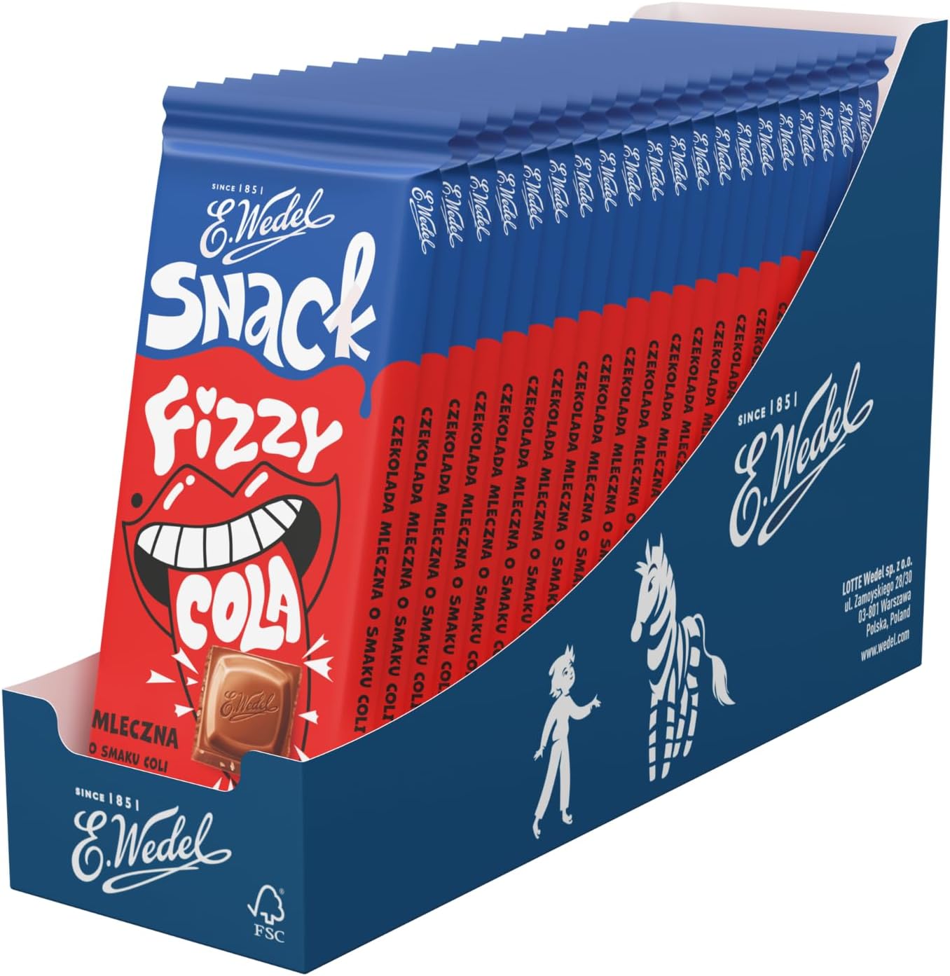 E.Wedel Popping Candy Snack Chocolate Bars Pack of 22 x 90g, Flavoured ...