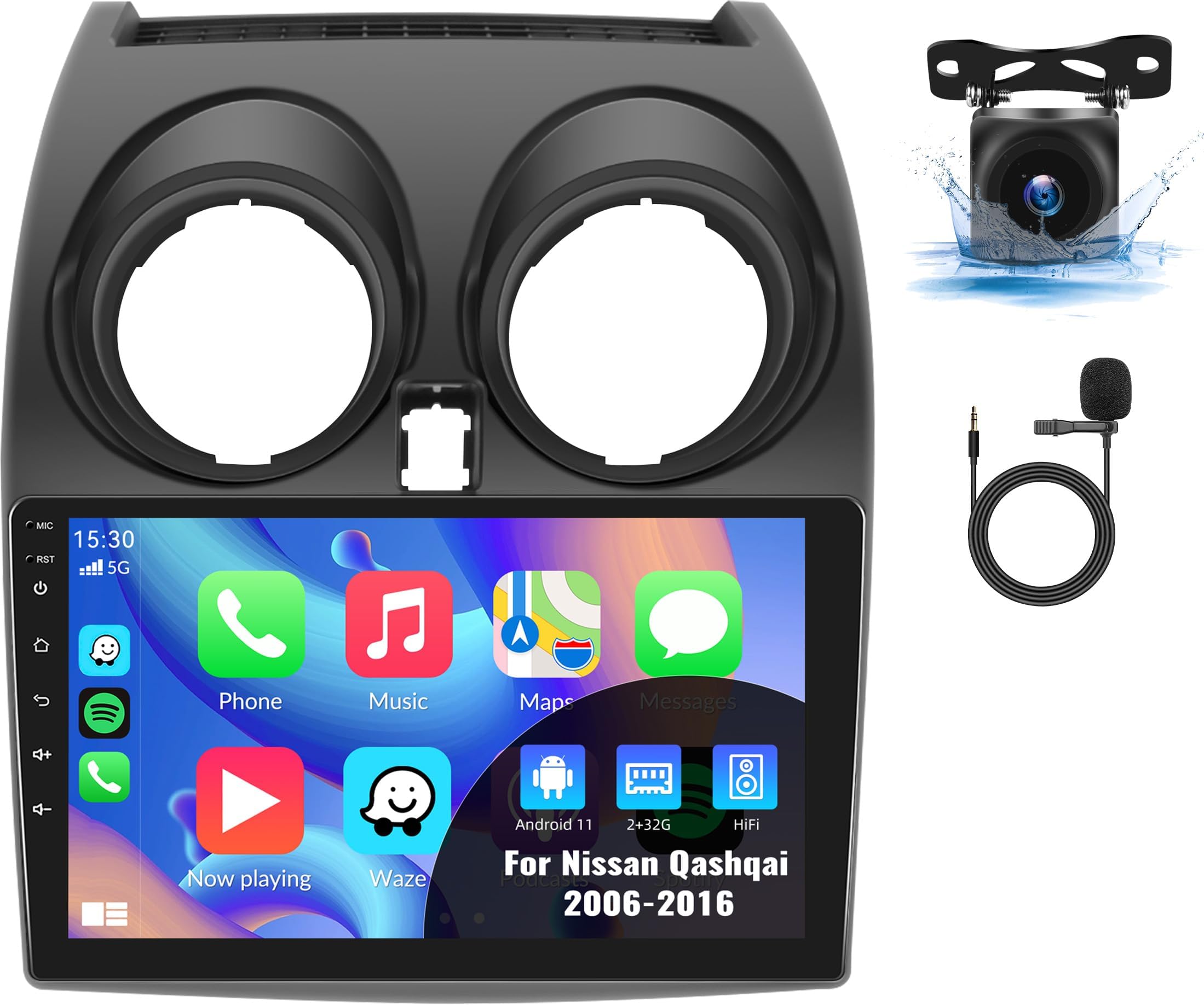 CAMECHO 2+64G Android 13 Apple Carplay Car Stereo for Nissan Qashqai ...