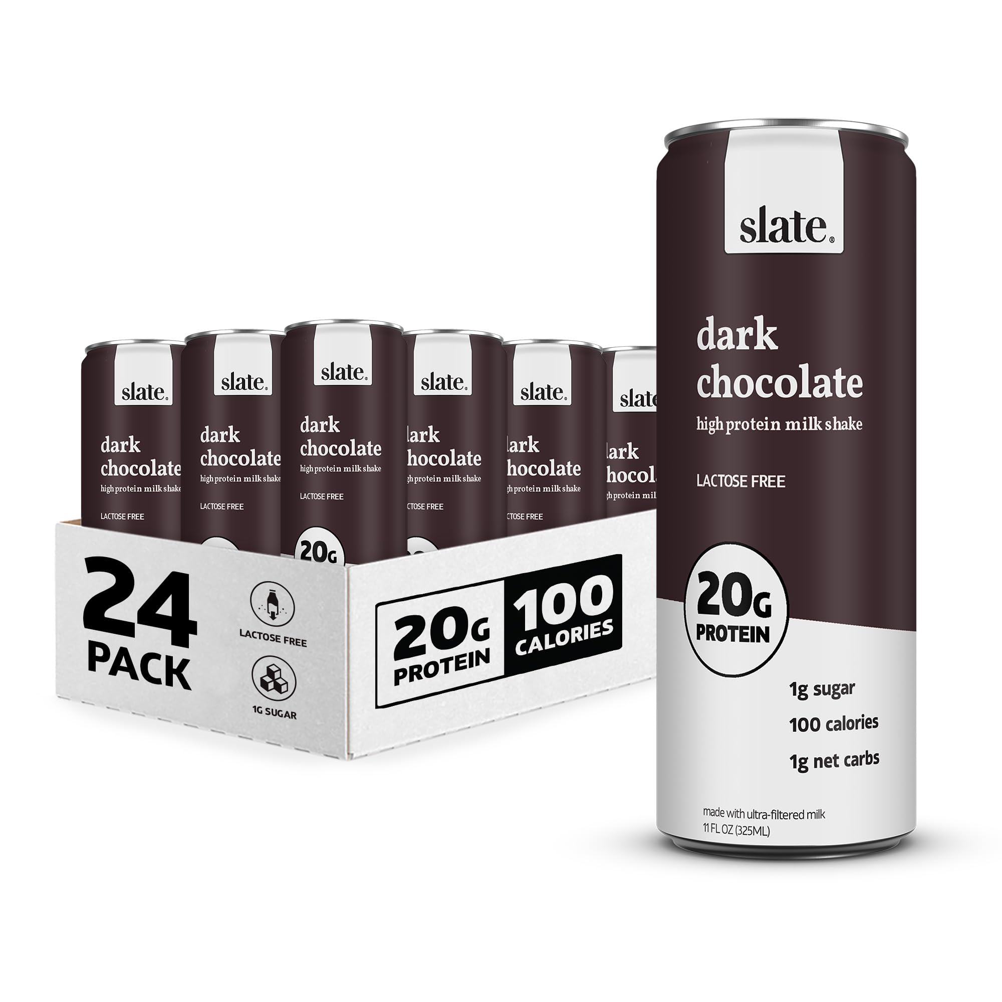 Amazon.com : Slate Milk - High Protein Milk Shake - Dark Chocolate ...