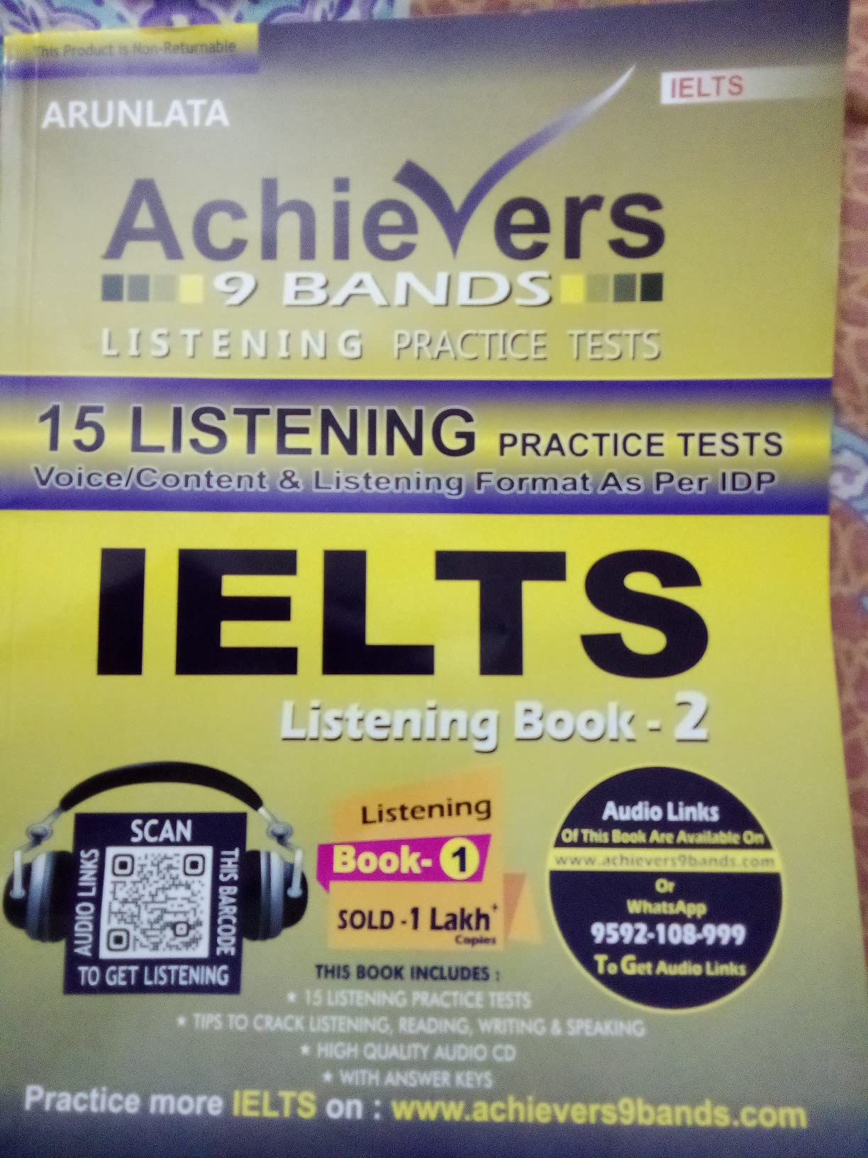 Buy IELTS 15 Listening Practice Tests , Achievers 9 Bands Book - 2 ...