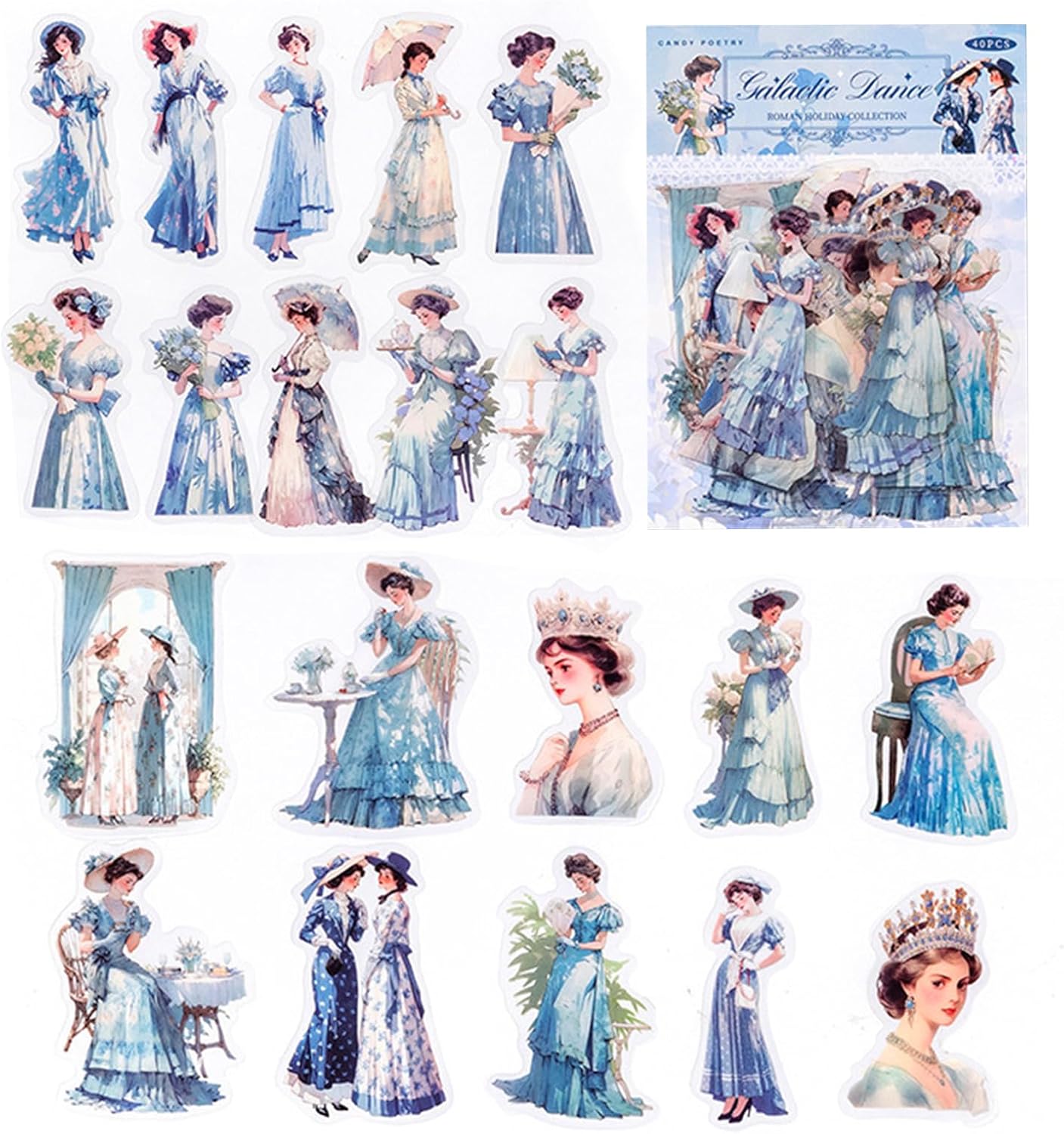 Tolenre 40 Vintage Washi People Stickers, Retro Style Scrapbooking ...