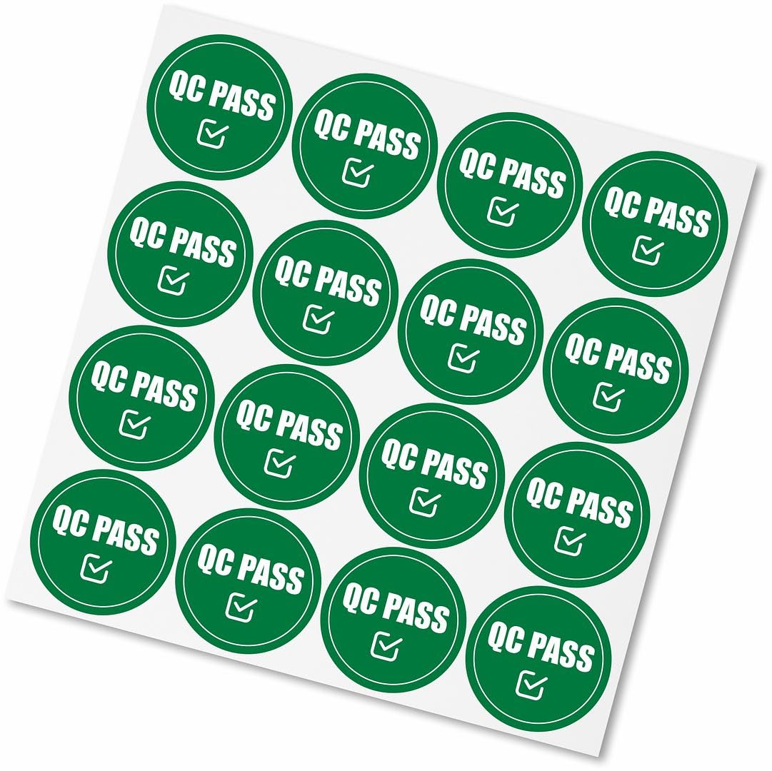 CVANU 2500pcs QC Pass Green Mini Sticker with Circle Shape (20 X 20mm ...