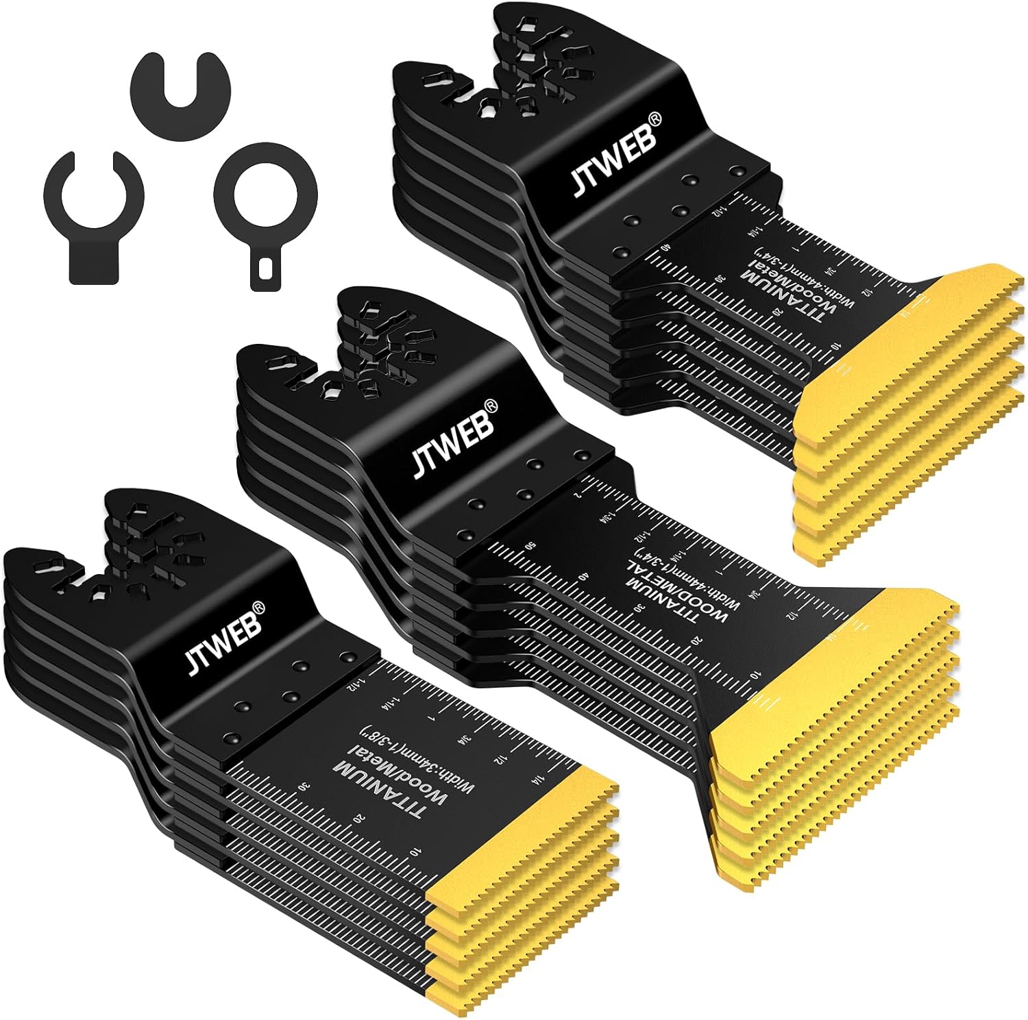 JTWEB Titanium Oscillating Tool Blade, 15PCS Oscillating Saw Blades ...