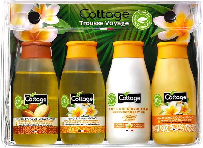 Cottage Monoi Travel Kit with 2 Shower Oil + Moisturising Body Lotion ...