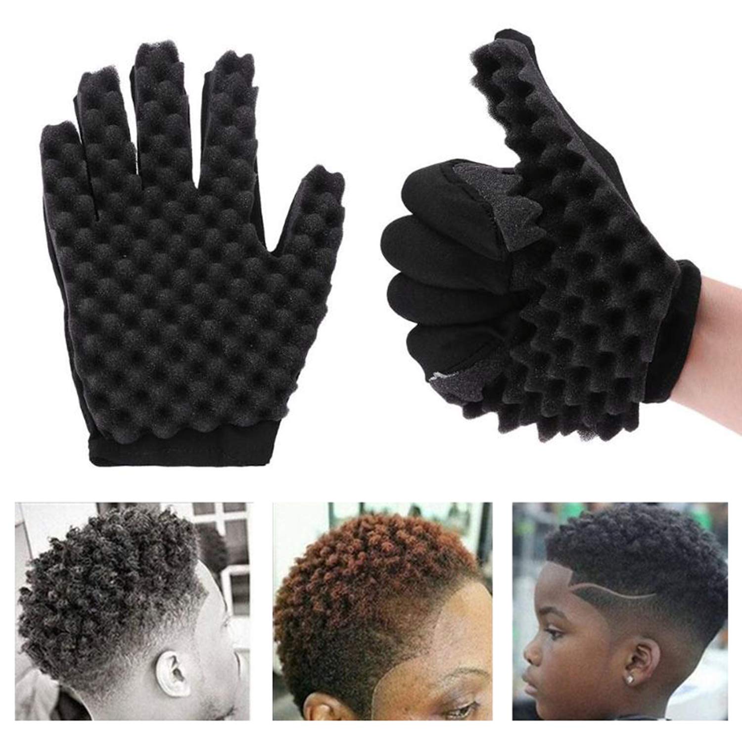 Amazon.com : Magic Hair Curling Sponge Gloves for Barbers Twist Wave ...