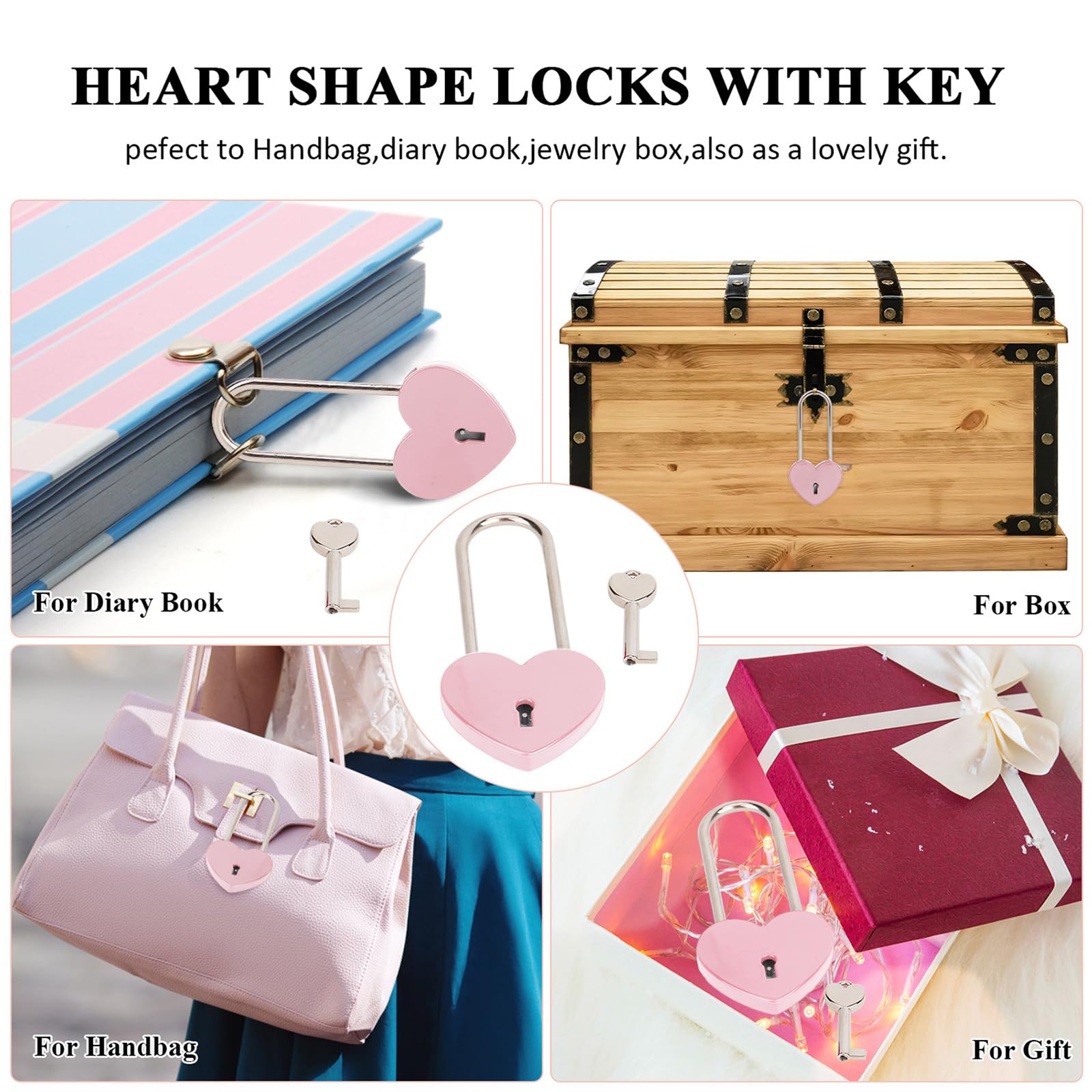 Snapklik.com : VeYocilk Love Lock,3.5" 50mm Rubber Paint Pink Heart ...