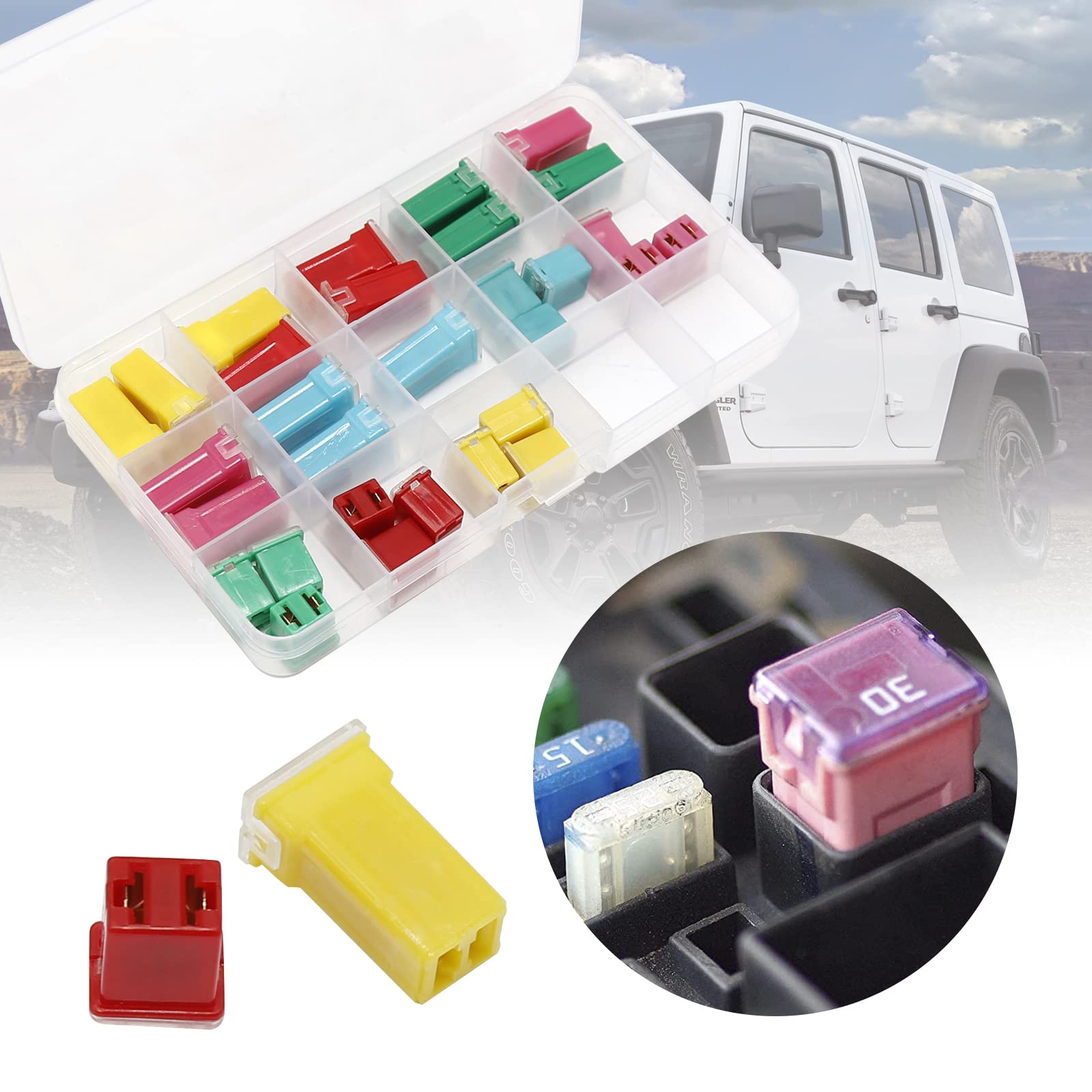 12v Fuse Nilight 30pcs Jcase Car Fuse Assortment Kit Low Tall STD ...