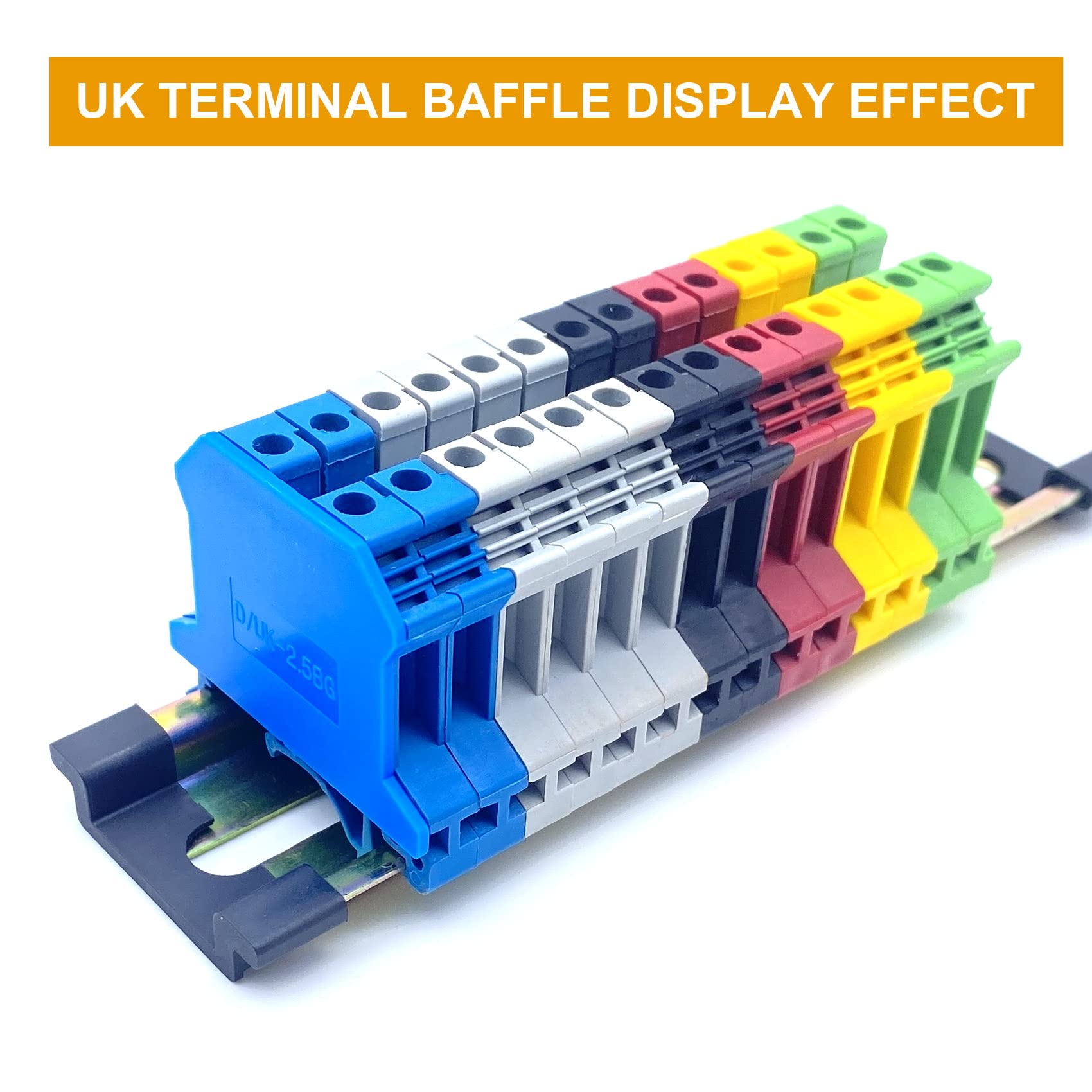 Snapklik.com : Erayco D/UK-2.5BG DIN Rail Mounted Terminal Block End Cover