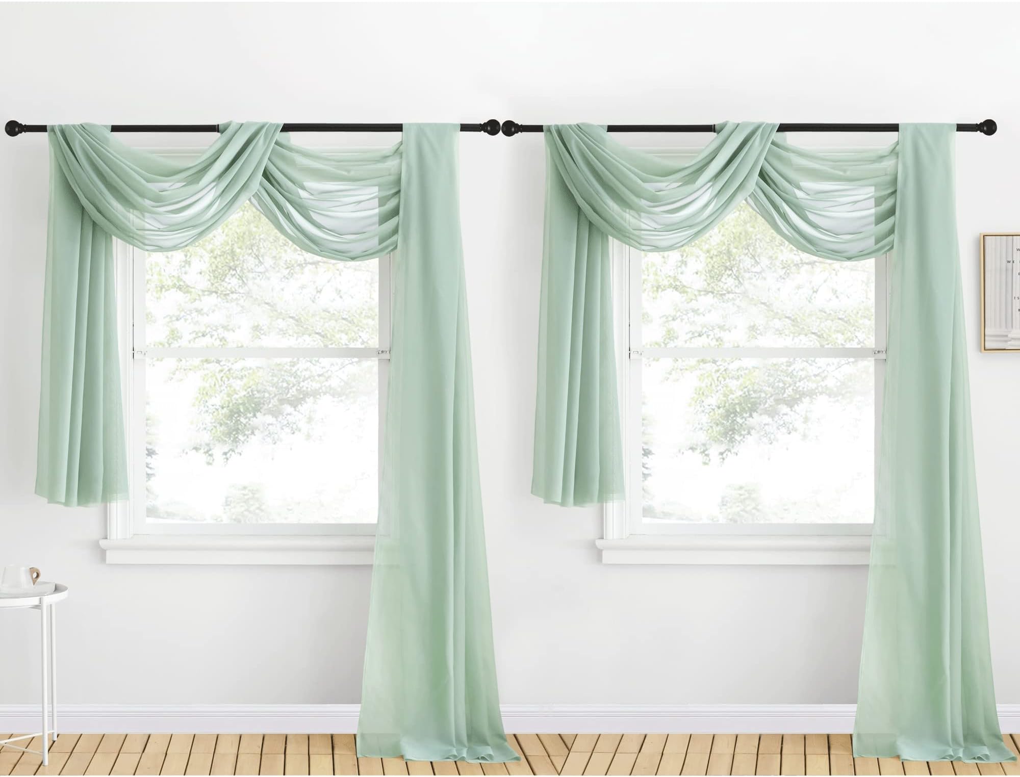 Amazon.com: GorgeousHomeDifferent Colors 1 Elegant Scarf Valance Swag ...