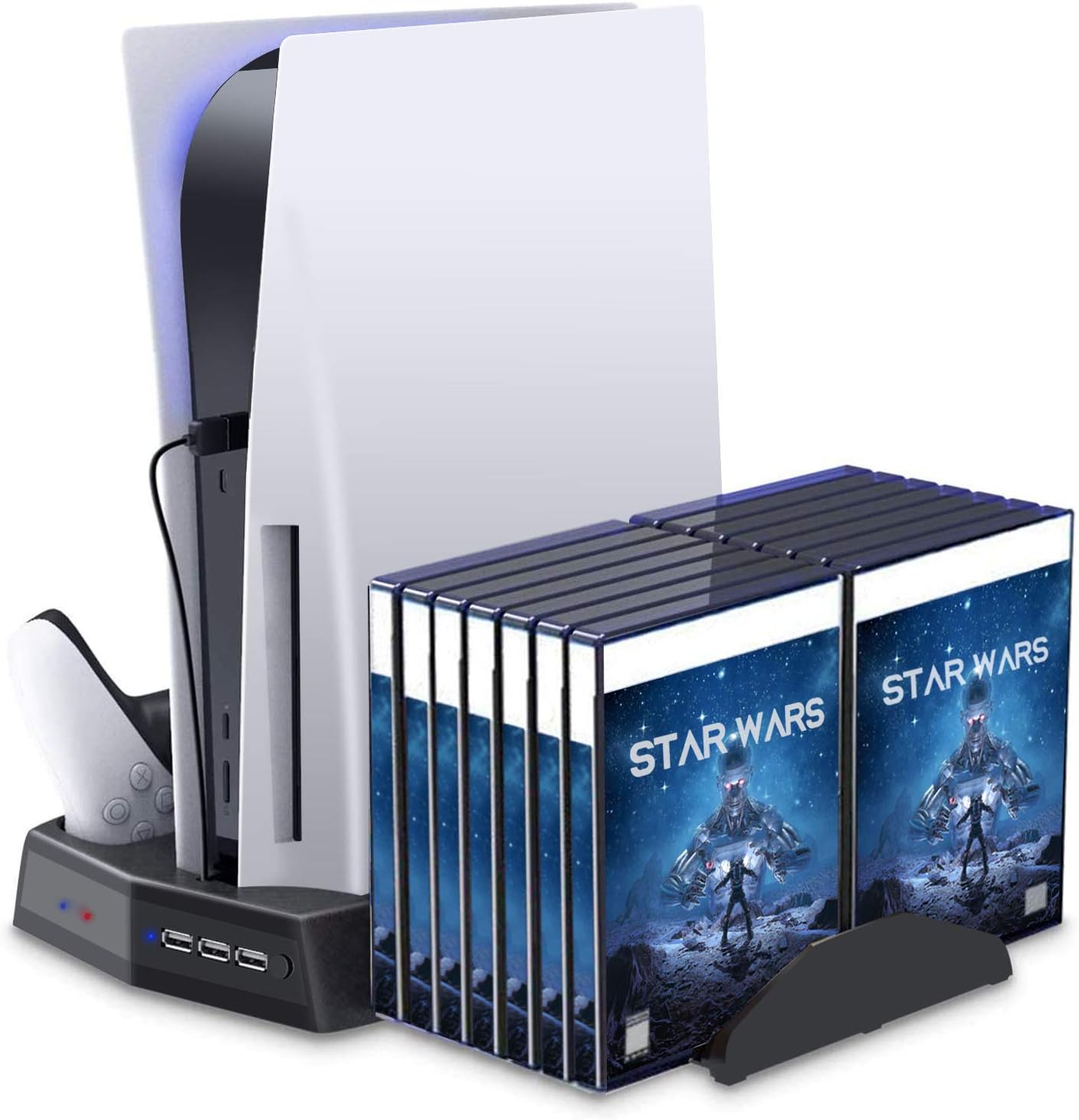 Amazon.com: Vertical Stand for Playstation 5 with Cooling Fan Charging ...