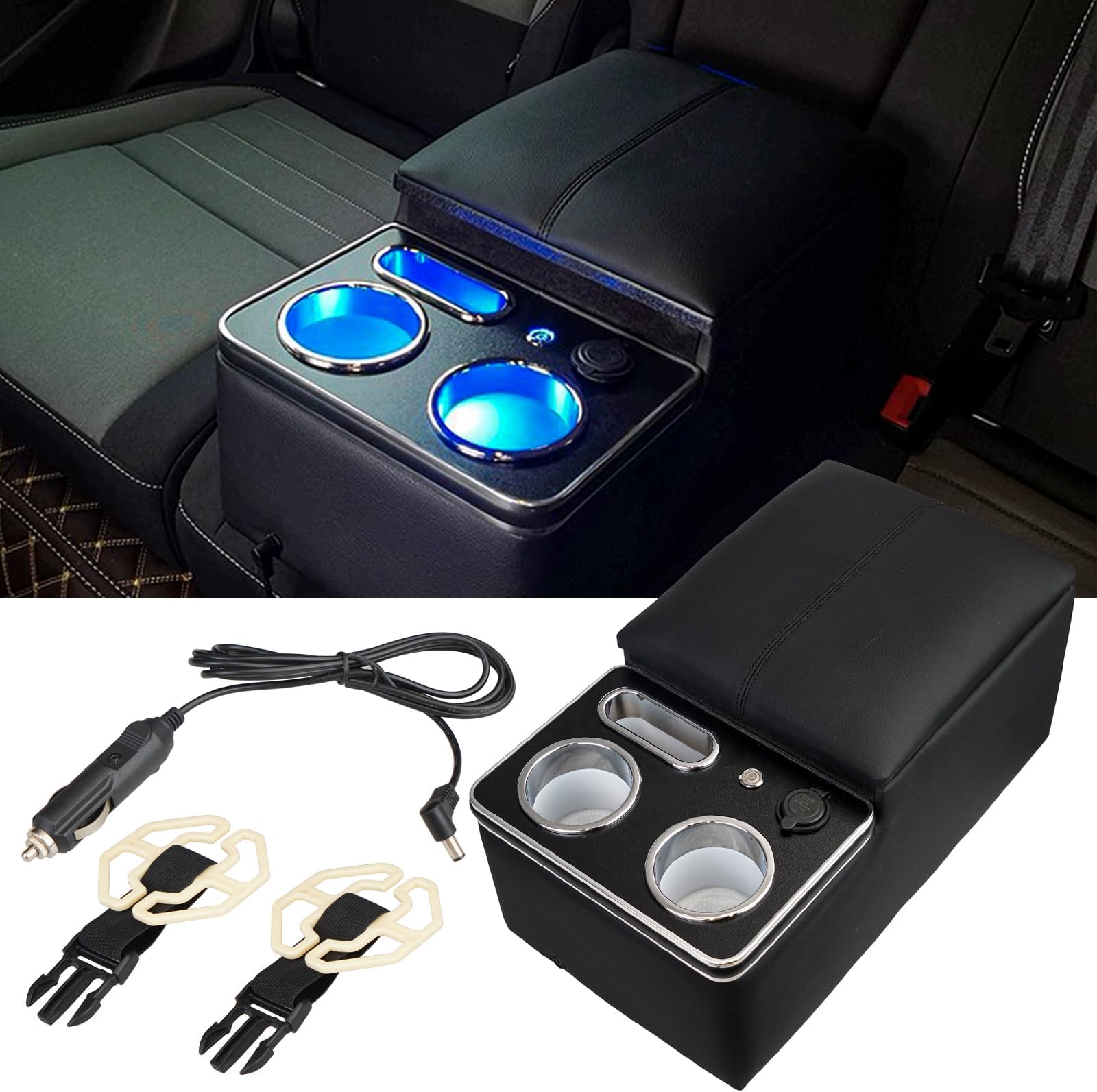 Amazon.com: Car Console Organizer,Cup Holder Center Console Organizer ...