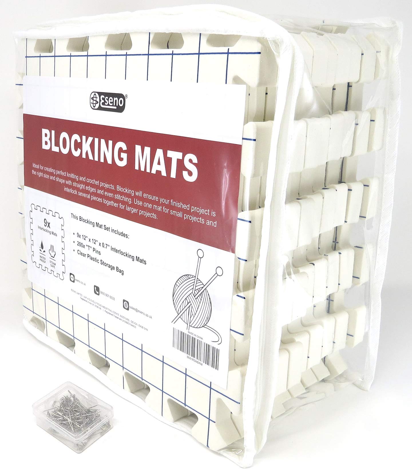 Eseno® 12" x 12" Blocking Mats for Knitting Extra Thick, Needlework or ...