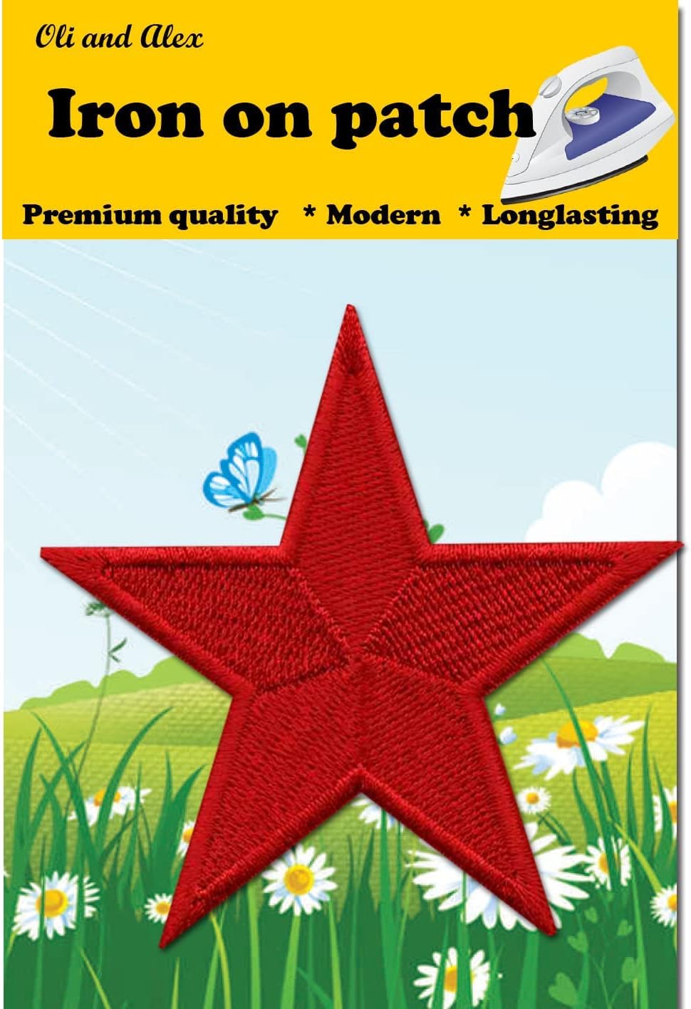 Amazon.com: Iron On Patches - Red Star Patch Iron On Patch Embroidered ...