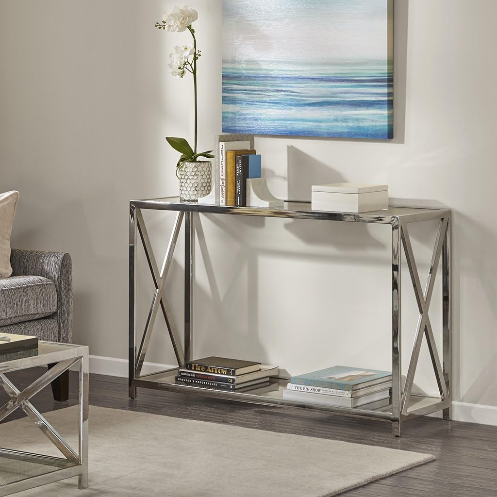 Amazon.com: Madison Park Darwin Console Table, Chrome : Home & Kitchen