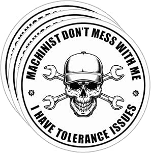 Amazon.com: Machinist Sticker Pack 3pcs 3x3" Machinist with Tolerance ...