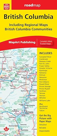 British Columbia Road Map: MapArt Publishing Corporation: 9781554862887 ...