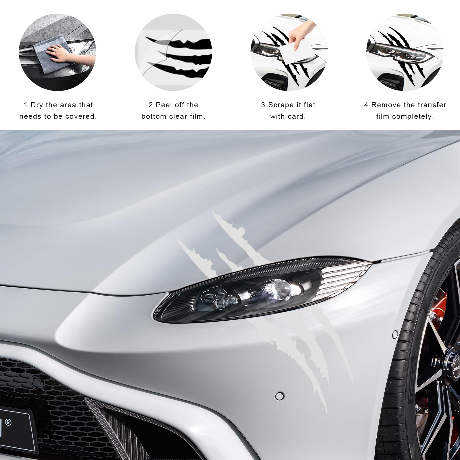 Snapklik.com : FSTURIOS 2 PCS Claw Mark Decals For Car, Headlight ...