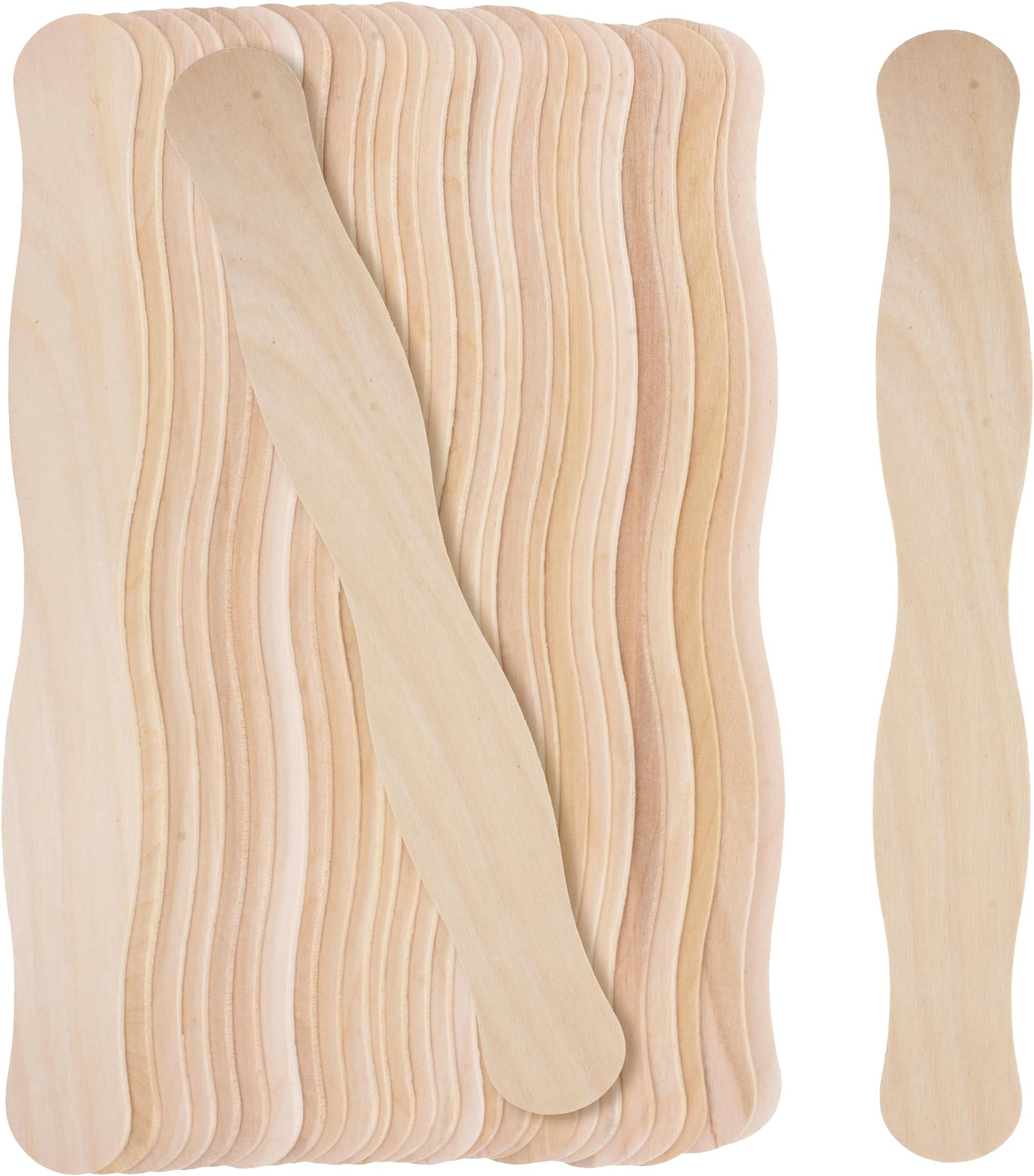 Amazon.com: 100 Sticks - Wavy 8 Inch Jumbo Wood Fan Handles Wedding Fan ...