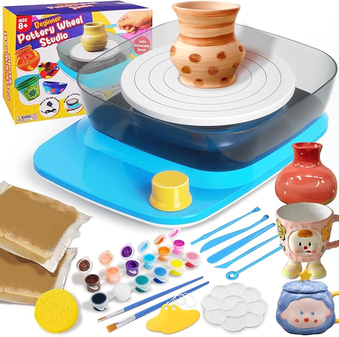 Amazon.com: Innofans Pottery Wheel for Kids - Complete Pottery Kit ...