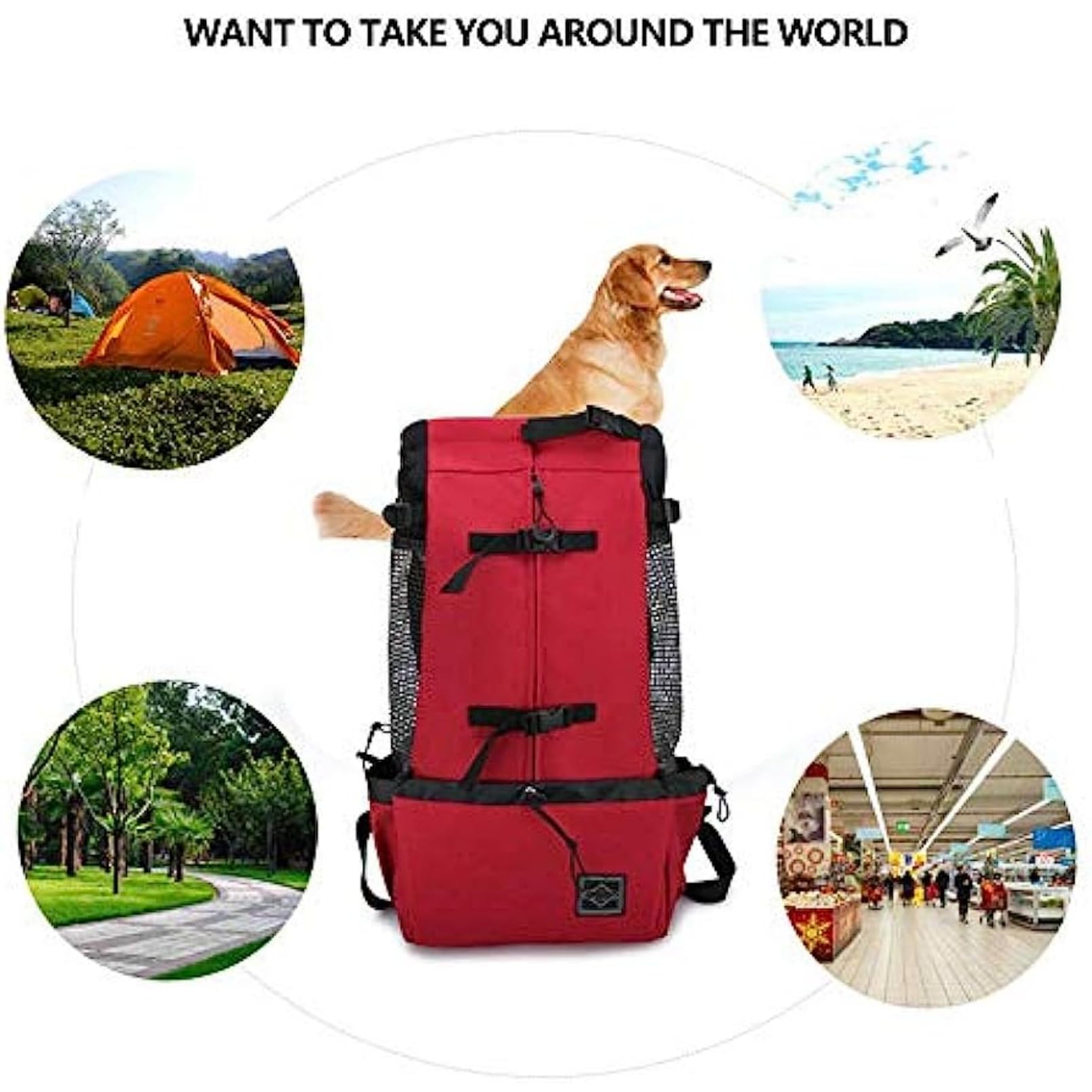 Amazon | 通気性ペットリュック、大型犬ゴールデンレトリバーリュック