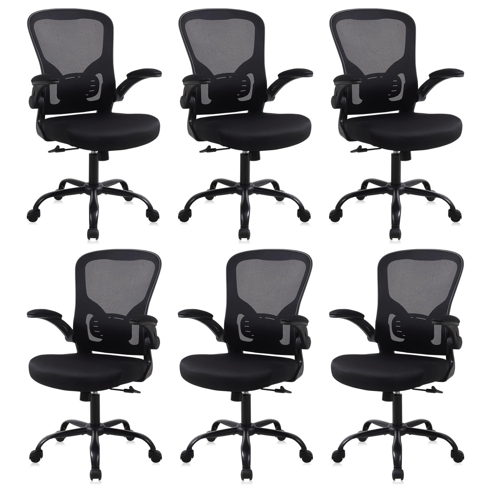 Amazon.com: Flysky Ergonomic Office Desk Chair Set of 6 - Breathable ...