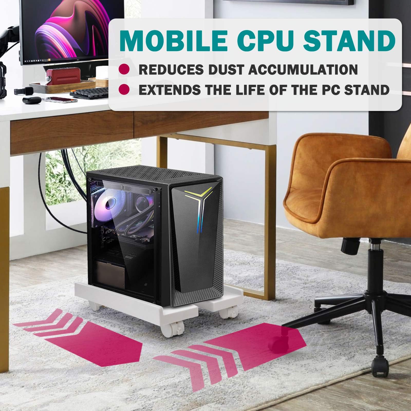 Snapklik.com : Seloom PC Stand Computer Tower Stand, Adjustable Mobile ...