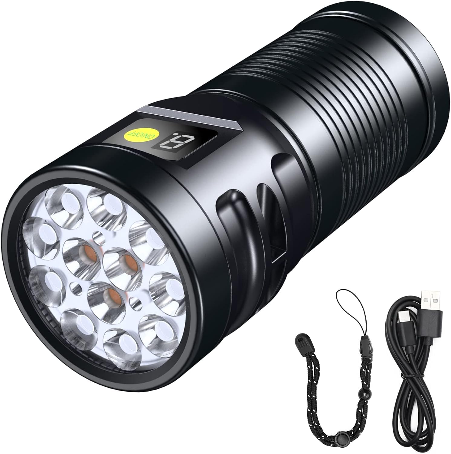 High Lumens Rechargeable Tactical Torch - 6500 Lumens Waterproof LED ...
