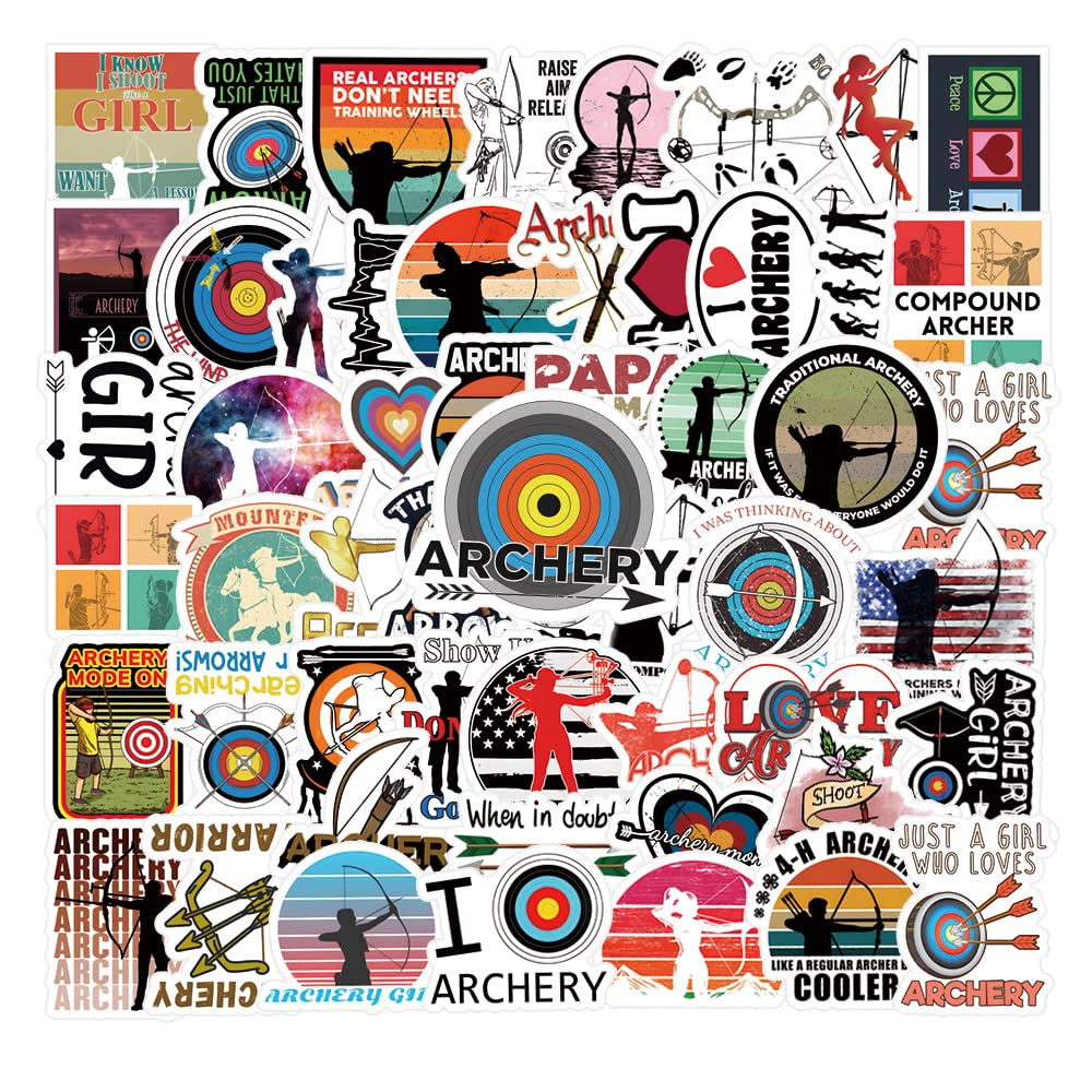 Amazon.com: 62Pcs Archery Stickers Pack, Cool Sport Aesthetic Vinyl ...