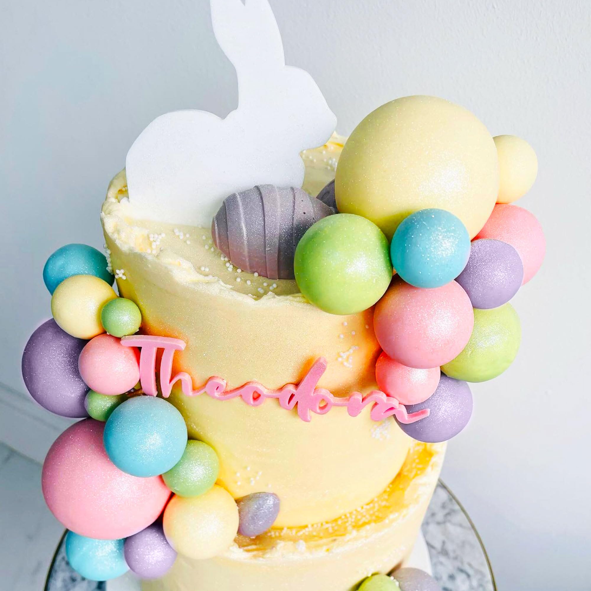 Snapklik.com : 50 PCS Macaroon Rainbow Ball Cake Toppers Colorful ...