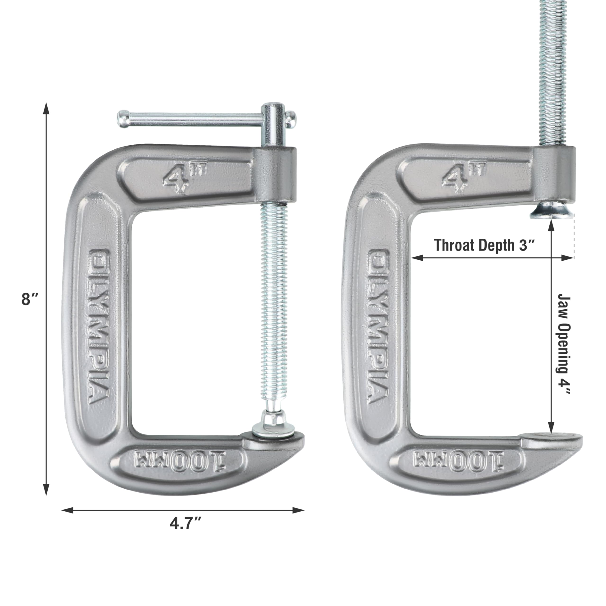 Snapklik.com : Olympia Tools Heavy Duty Cast Iron C-Clamps