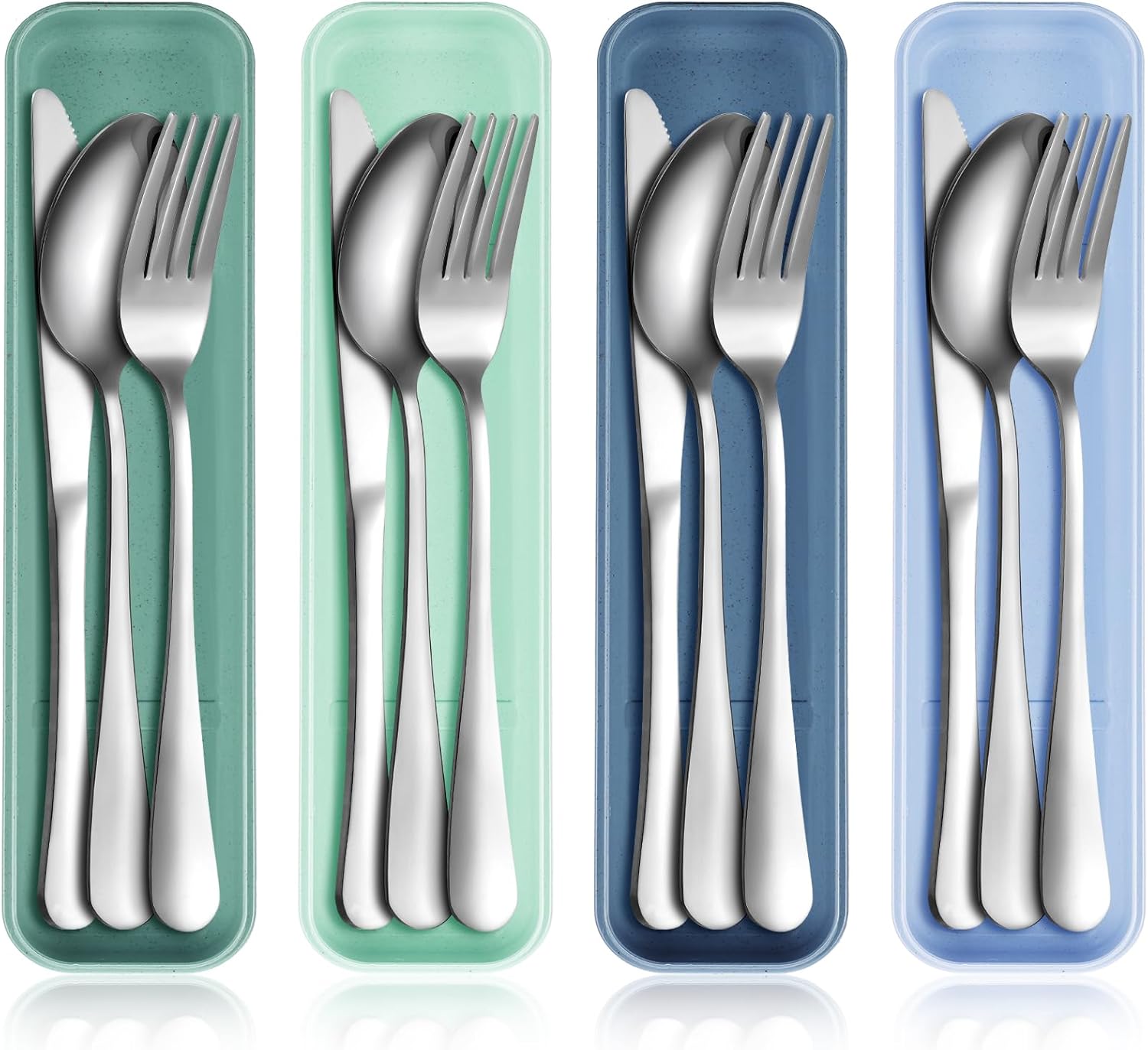 Amazon.com: Yinkin 4 Pack Portable Travel Utensils Set with Case ...