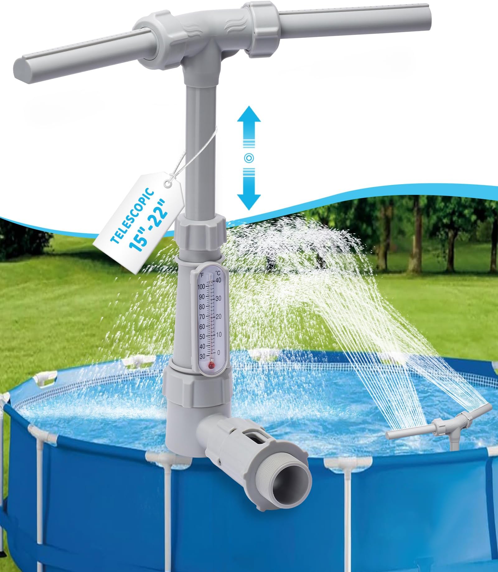 Amazon.com: Pool Fountain, Dual Spray Pool Waterfall, Pool Fountain for ...