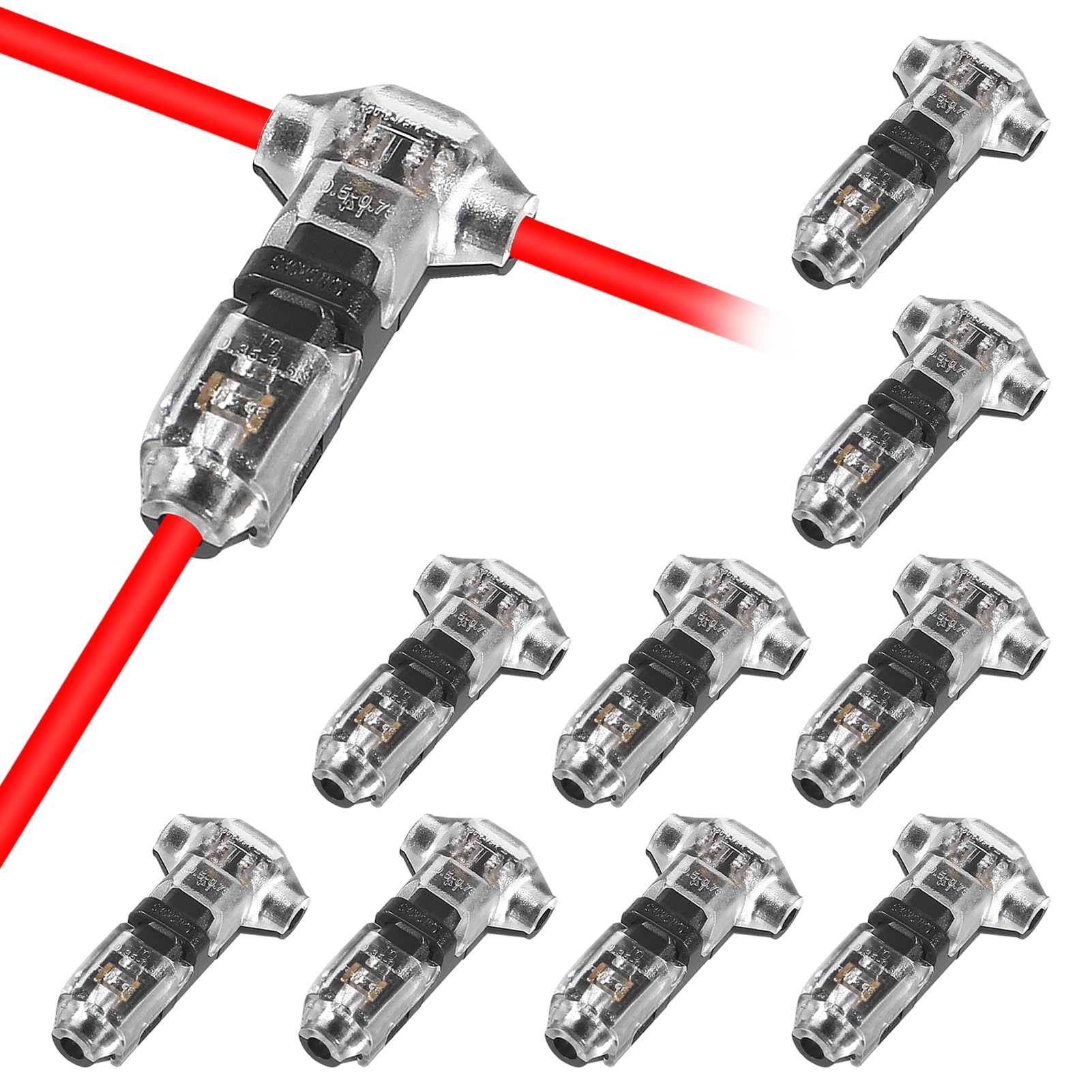 10 Pack T Type 1 Pin Low Voltage Wire Connector, Quick Solderless Wire ...