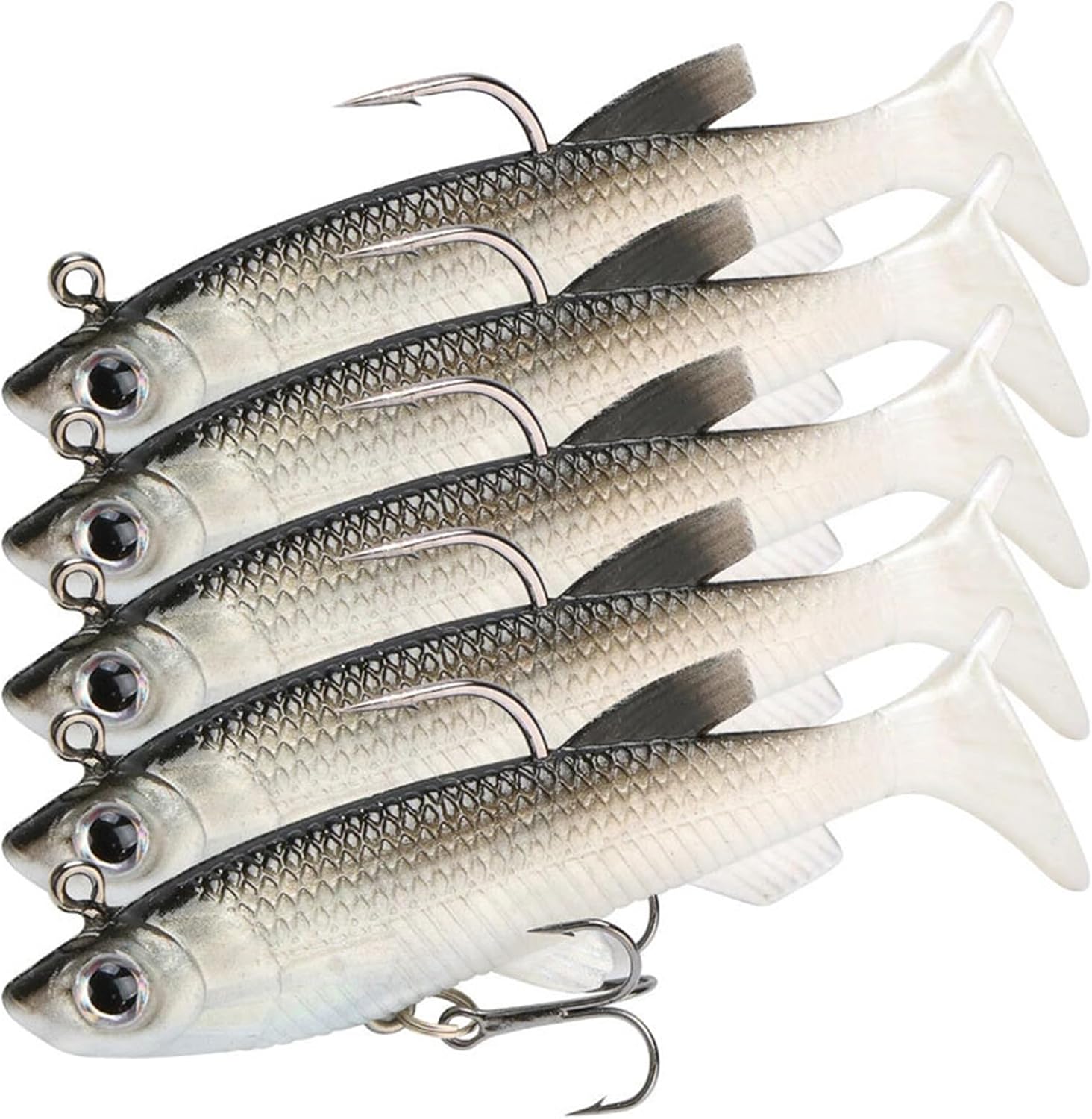 5 Pcs Sea Fishing Tackle - Bionic Fish Hooks & Lures for Bass, Pike ...