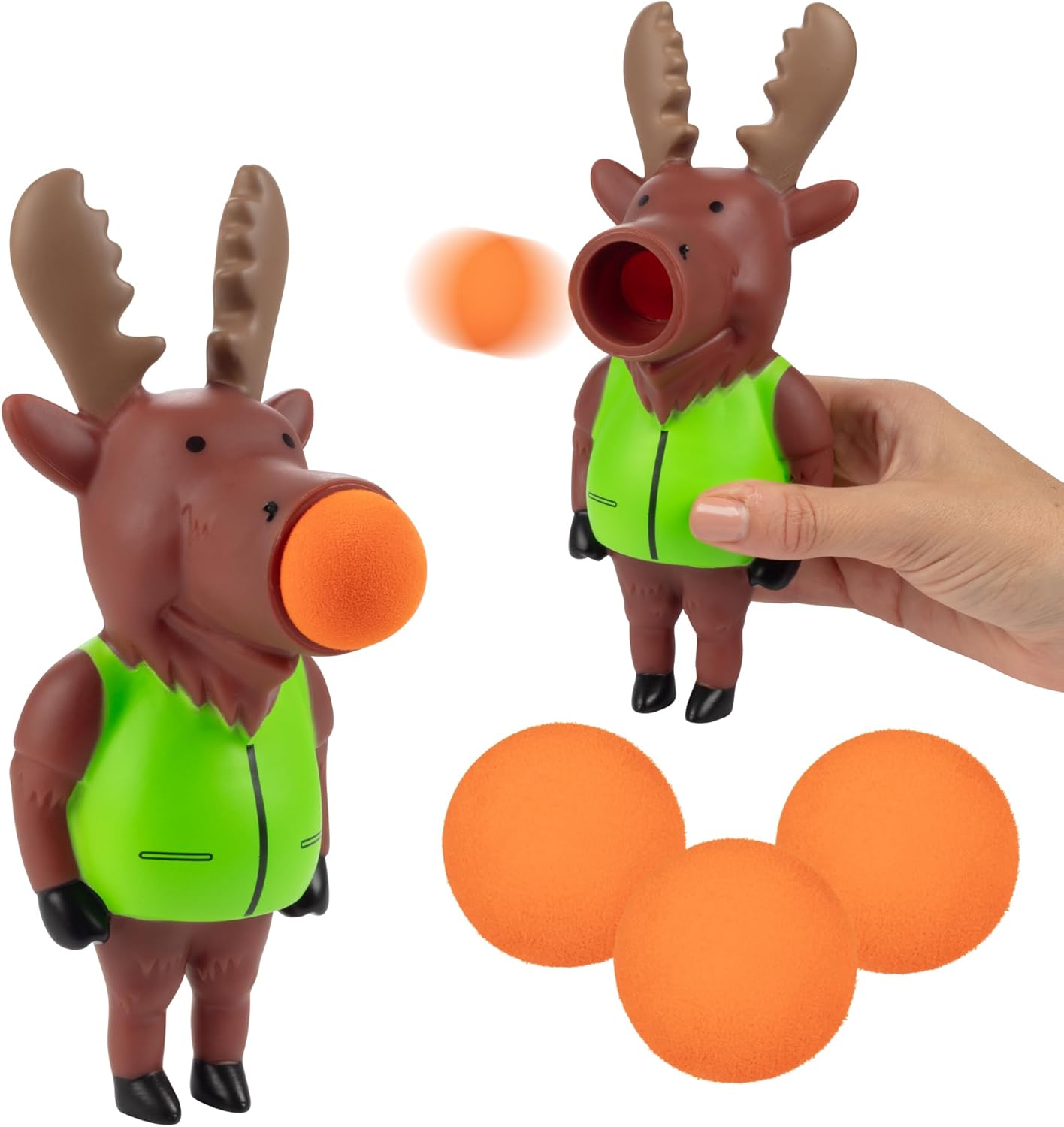 Amazon.com: Hog Wild Moose Ball Popper Toy - Includes 4 Soft Foam Balls ...