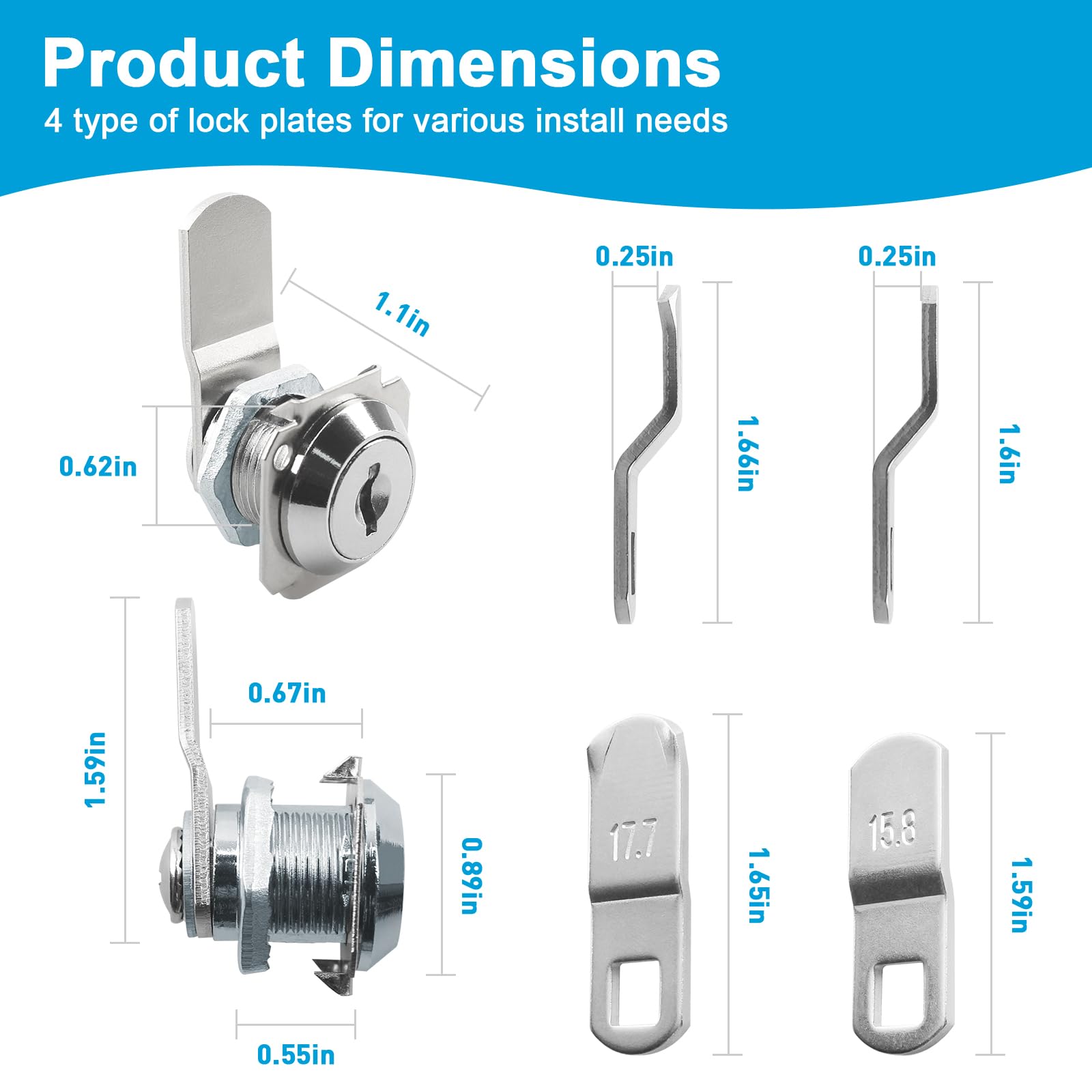Snapklik.com : VIDABTE L425 Cabinet Cam Lock, 5/8 Inch Econo Cam Locks ...