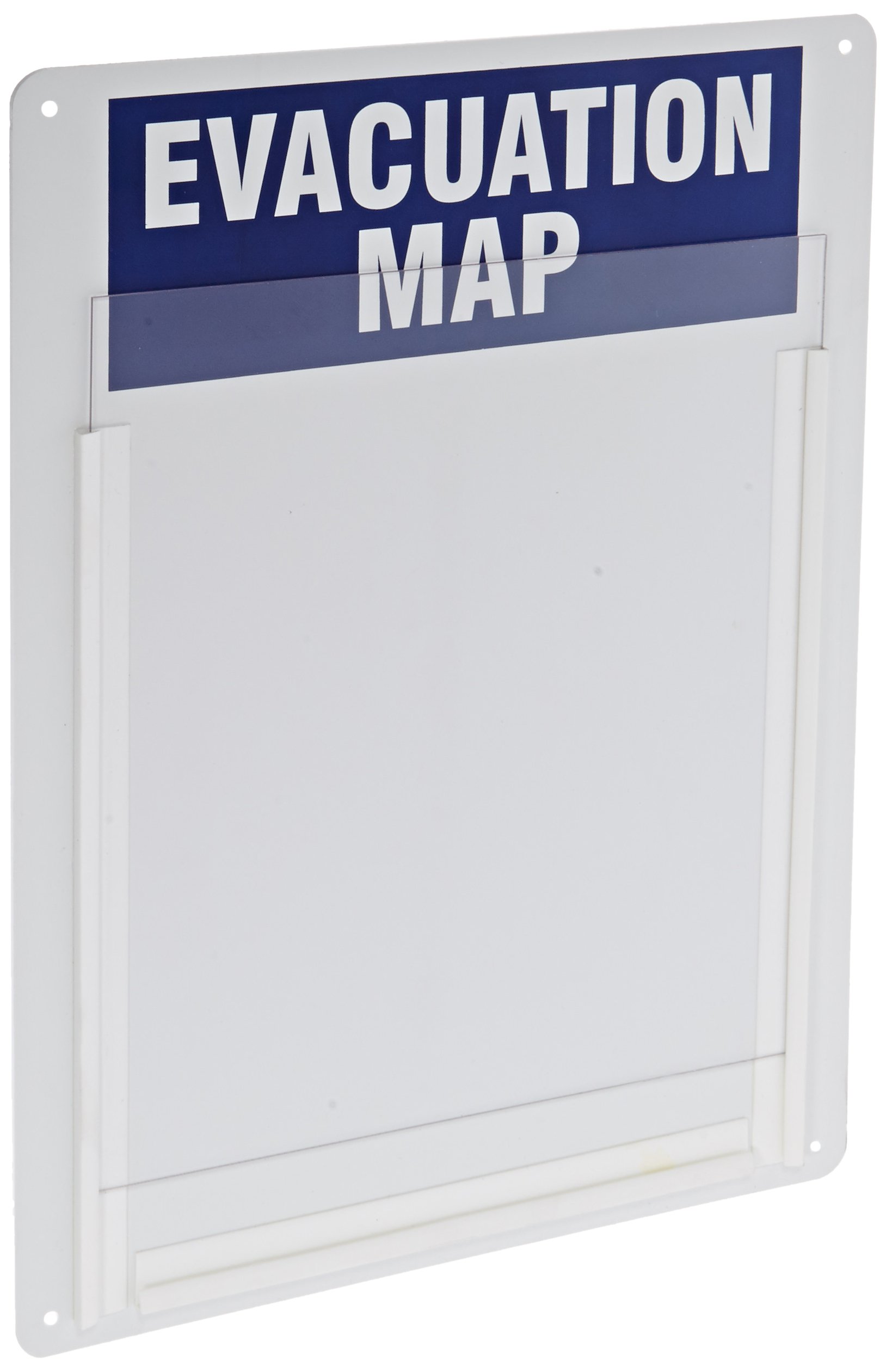 Brady 45381 11" Width x 15" Height Acrylic, Blue on White Evacuation ...